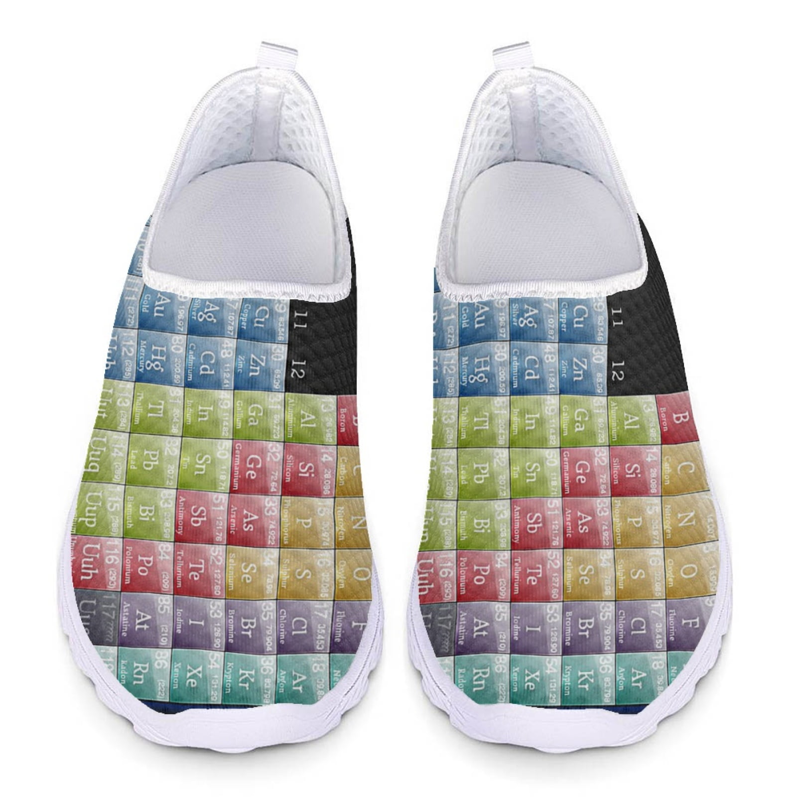 Summer Loafers Women Periodic Table Print Flat Casual Shoes Woman Slip ...