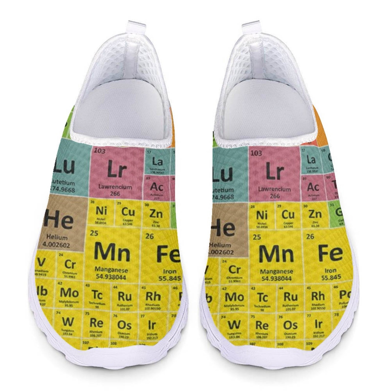 Summer Loafers Women Periodic Table Print Flat Casual Shoes Woman Slip ...