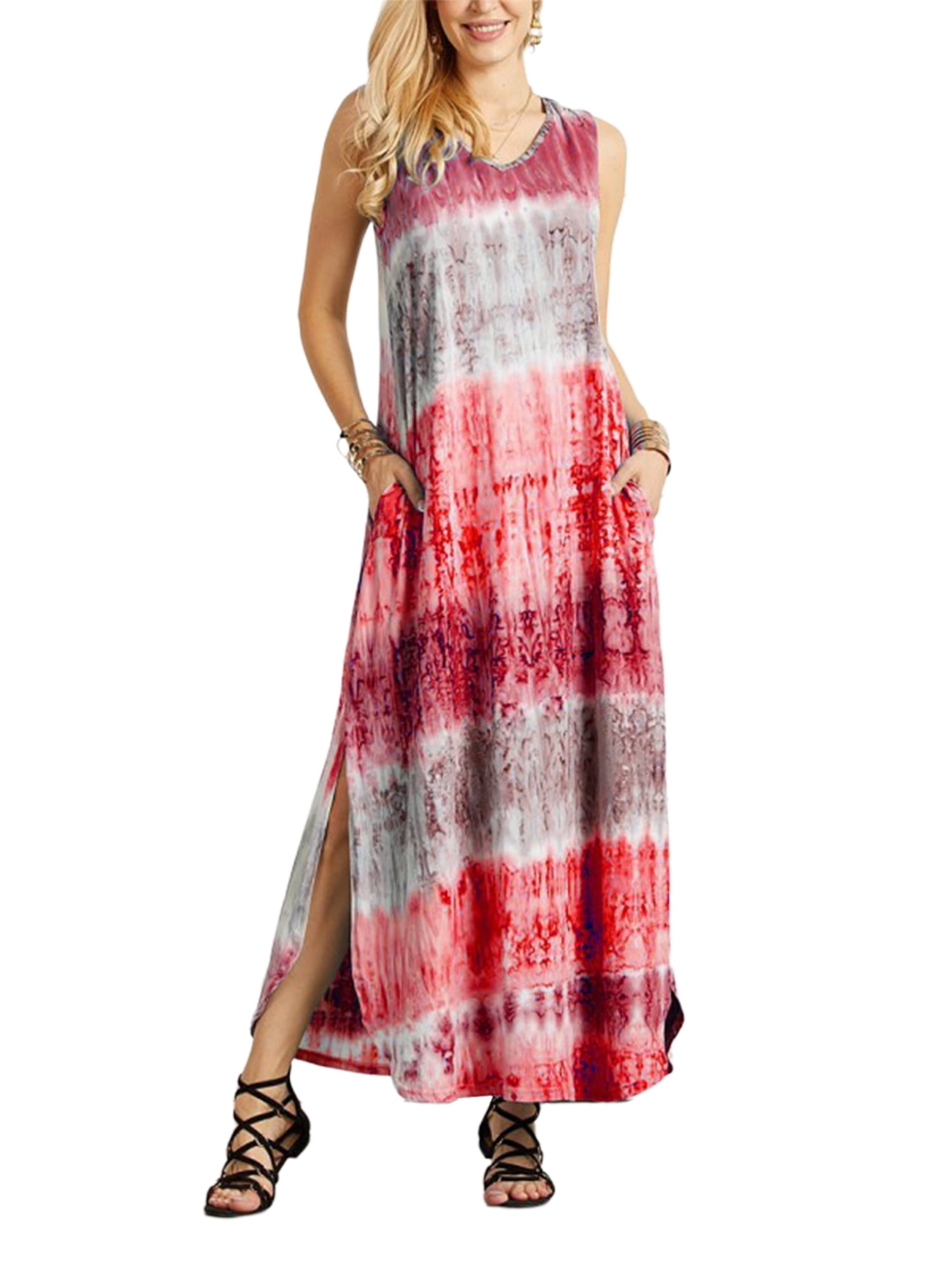 Summer Long Dresses for Womens Bobo Beach Maxi Sun Dress Sleeveless ...