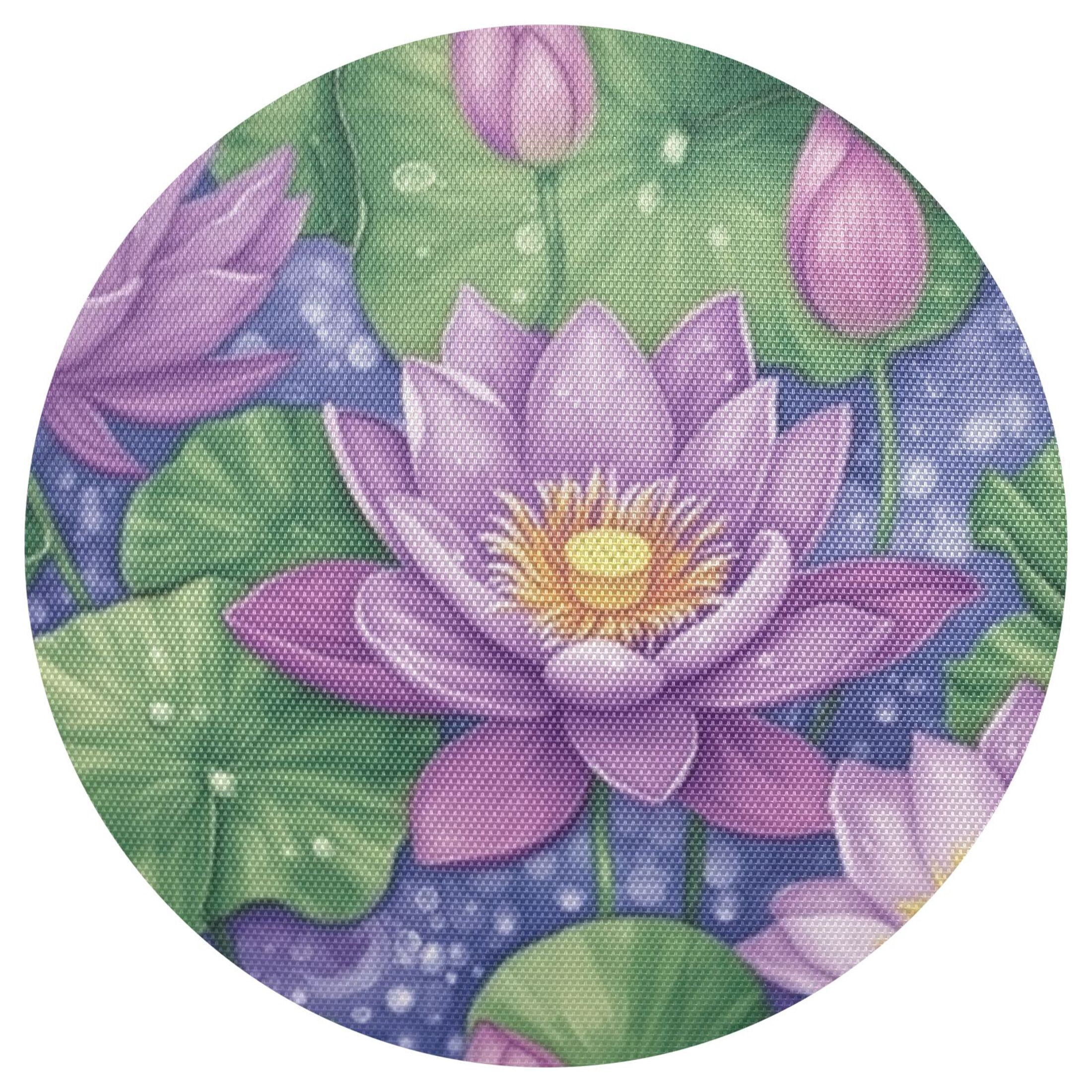 Summer Lotus 4-Piece 15.4in Heat-Proof PVC Plate Mats, Easy Cut and ...