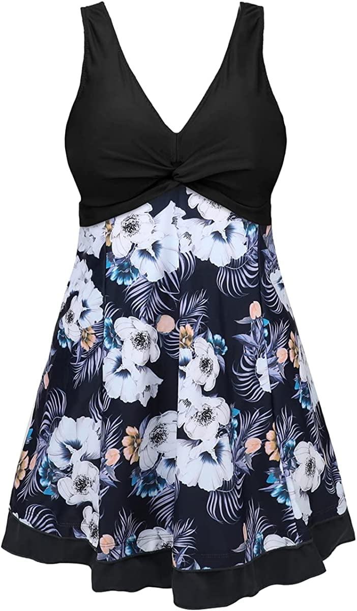 Summer Mae Modest Plus Size One Piece Swimdress With Tummy Control