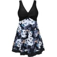 Summer Mae Plus Size Women's Floral Print Swimdress with Boyshorts, V ...