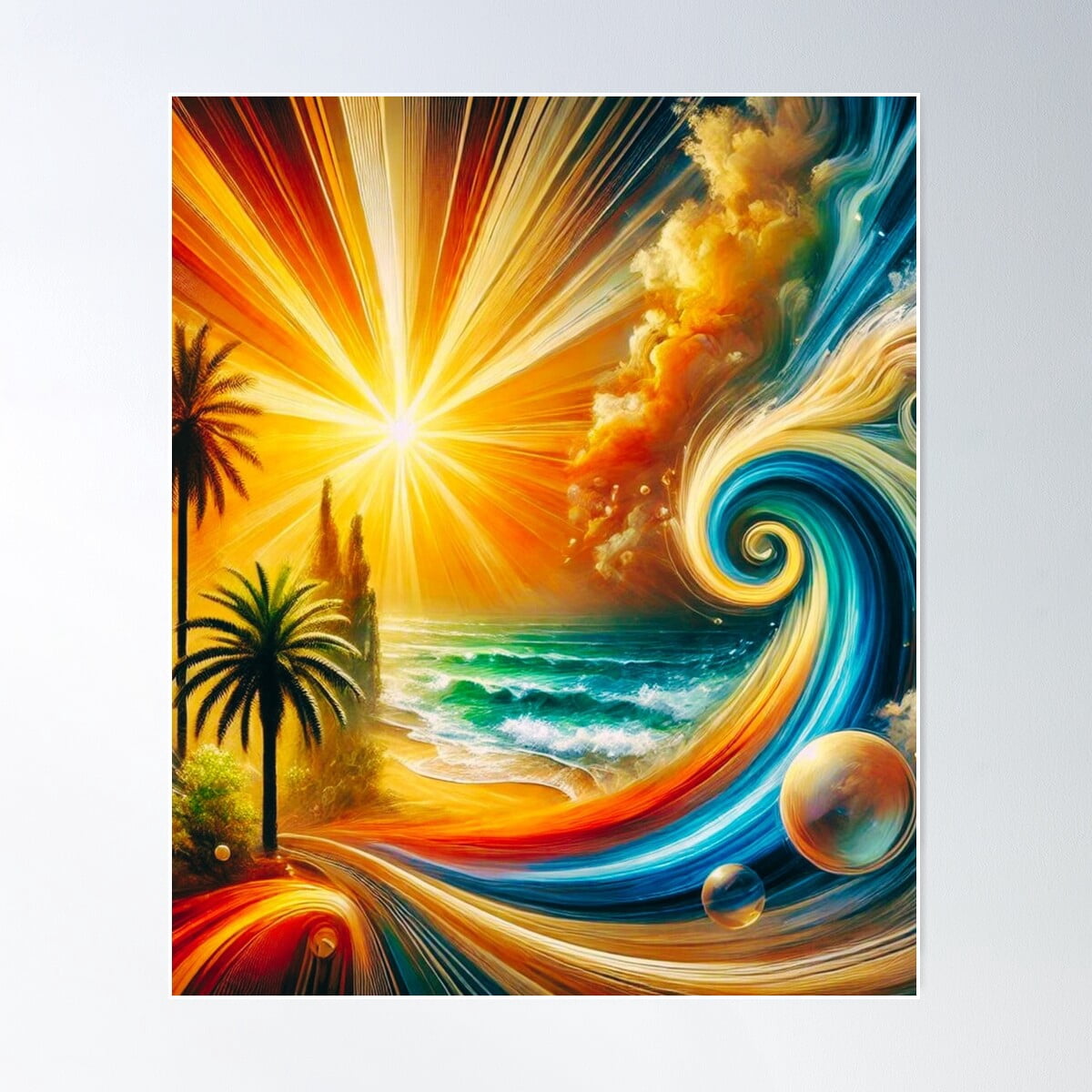 Summer Magic By The Sea - Waves, Wind And Light Poster Wall Art, Modern ...