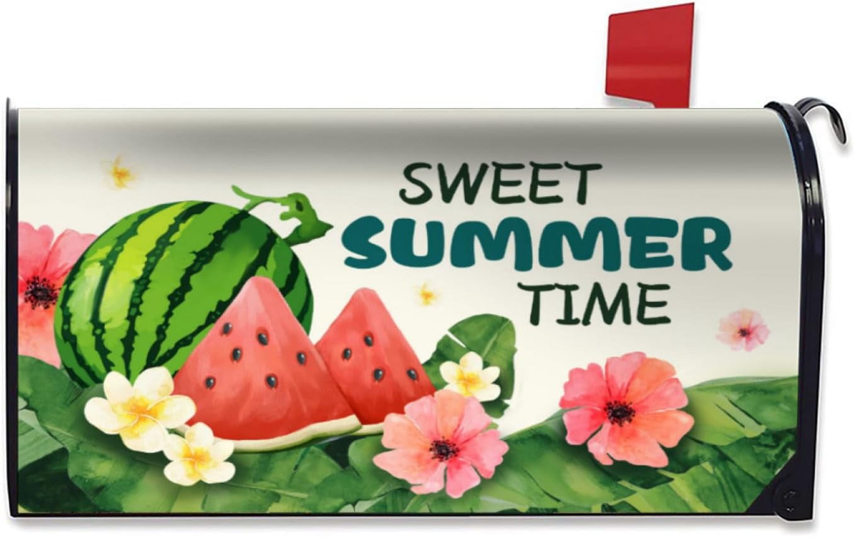 Summer Mailbox Cover Magnetic Standard Size 18" X 21" Tropical Plants ...