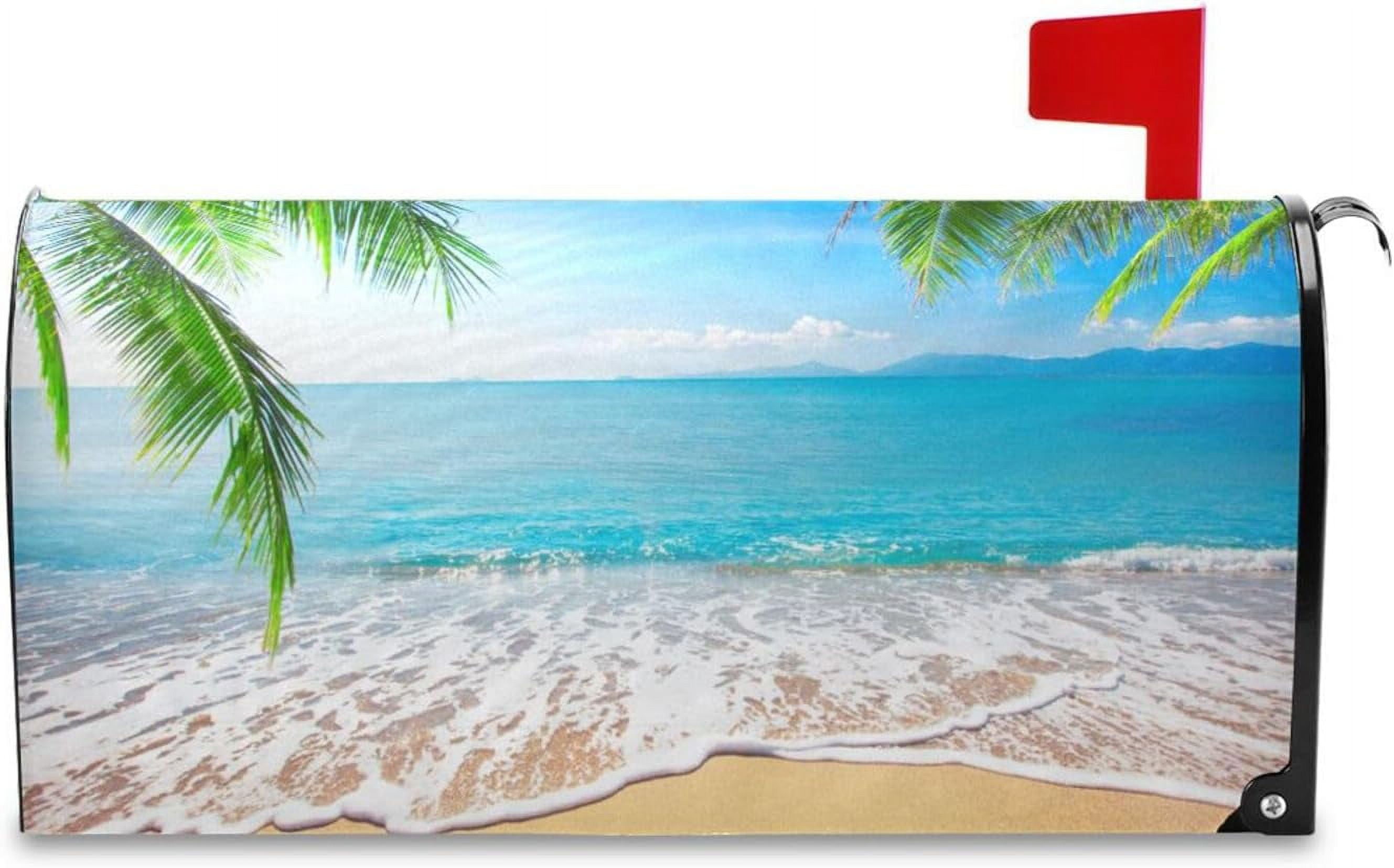 Summer Mailbox Covers, Tropical Beach and Palm Tree Mailbox Covers ...
