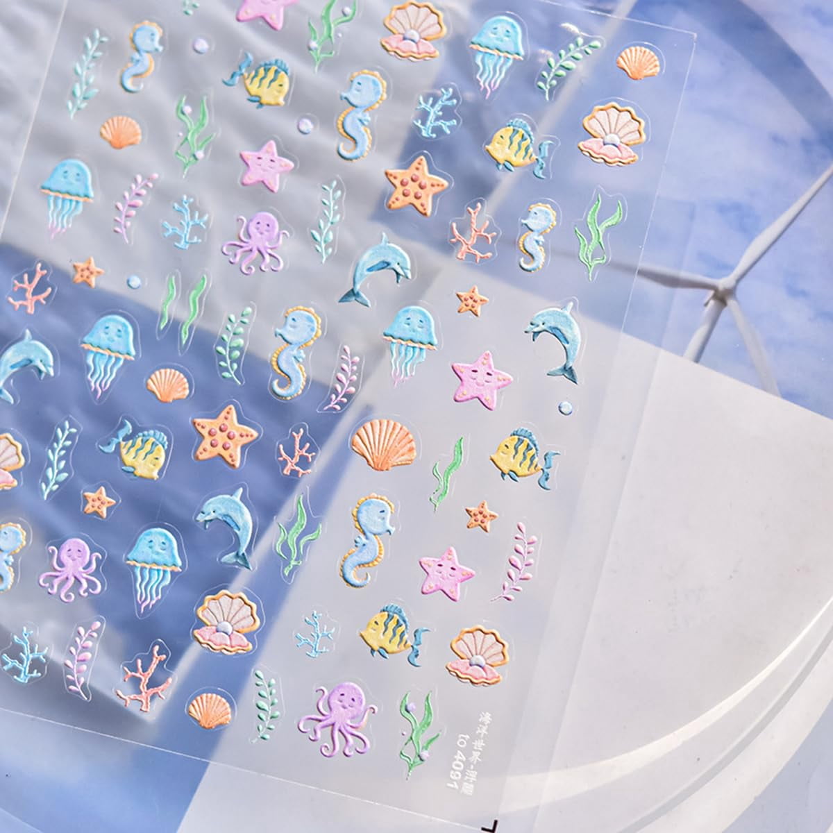 Summer Marine Life Nail TMA2 Art Stickers Decals 5D Sea Shell Starfish ...