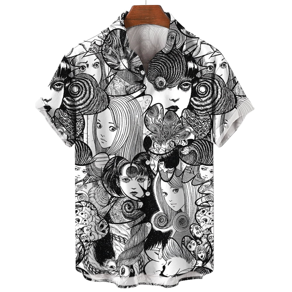 Summer Men's 3D Printed Horror Pattern Shirt Hawaiian Fashion Designer ...