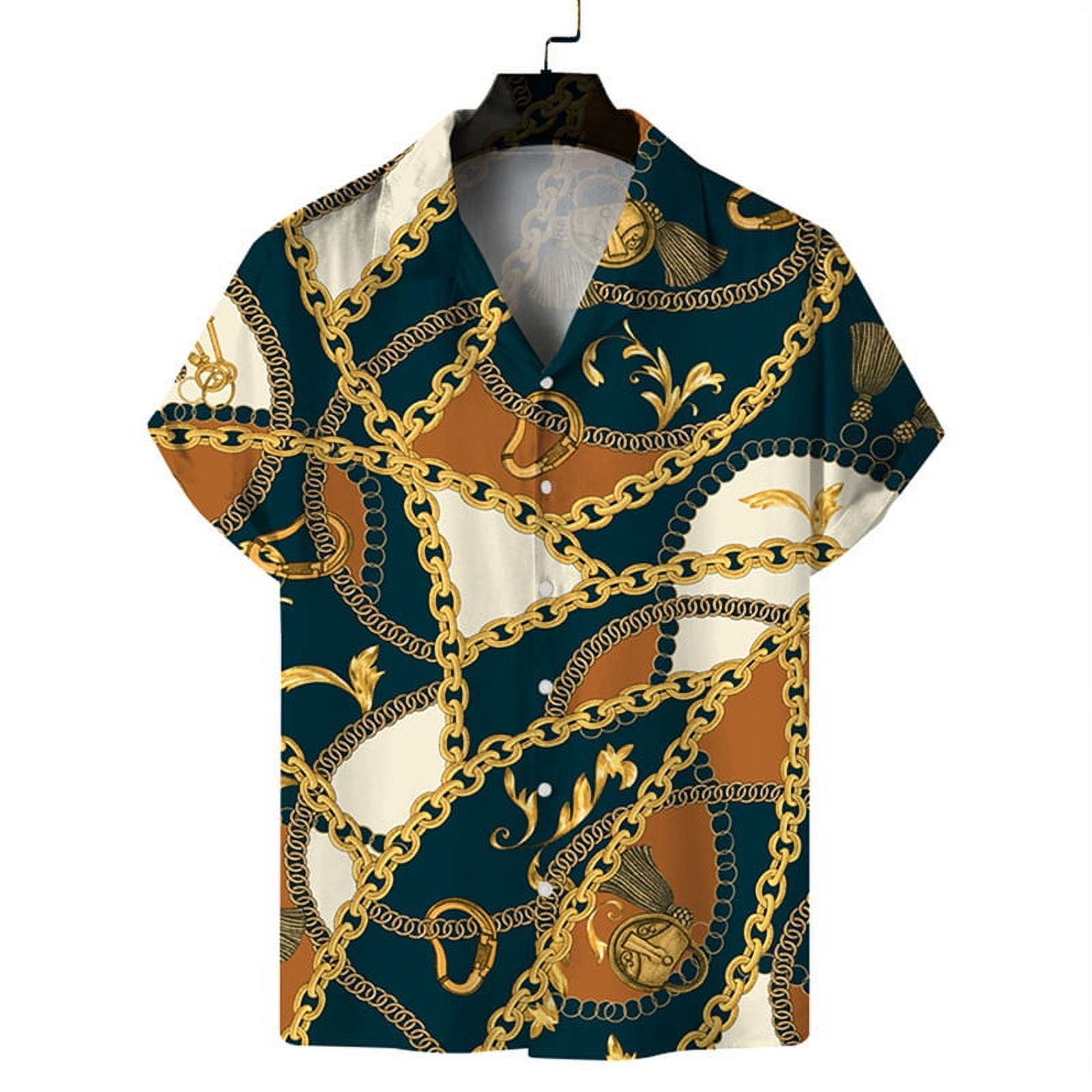 Summer Men's Leopard Print Cool Beach Shirts Casual 3d Printed Lapel ...