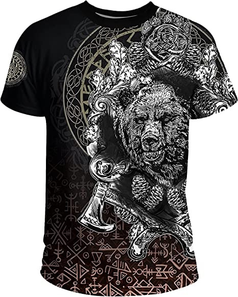 Summer Men's Norse Viking Breathable Mesh T-Shirt Norse Mythology ...