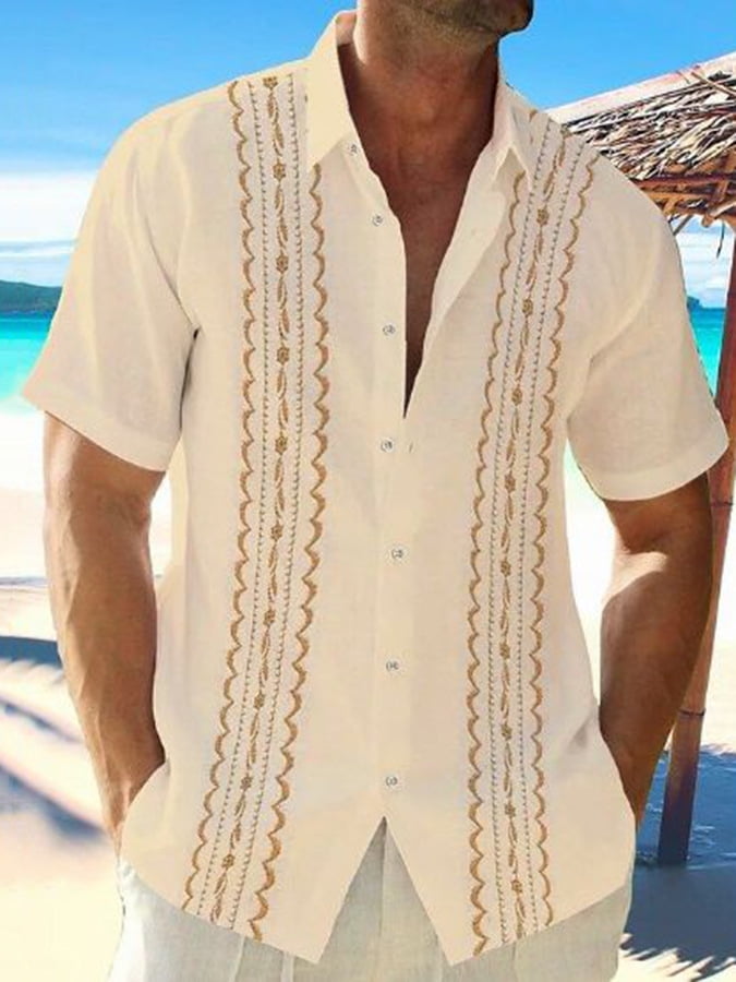 Summer Men's Short Sleeve Shirt Digital Flower Vacation Beach Shirt ...