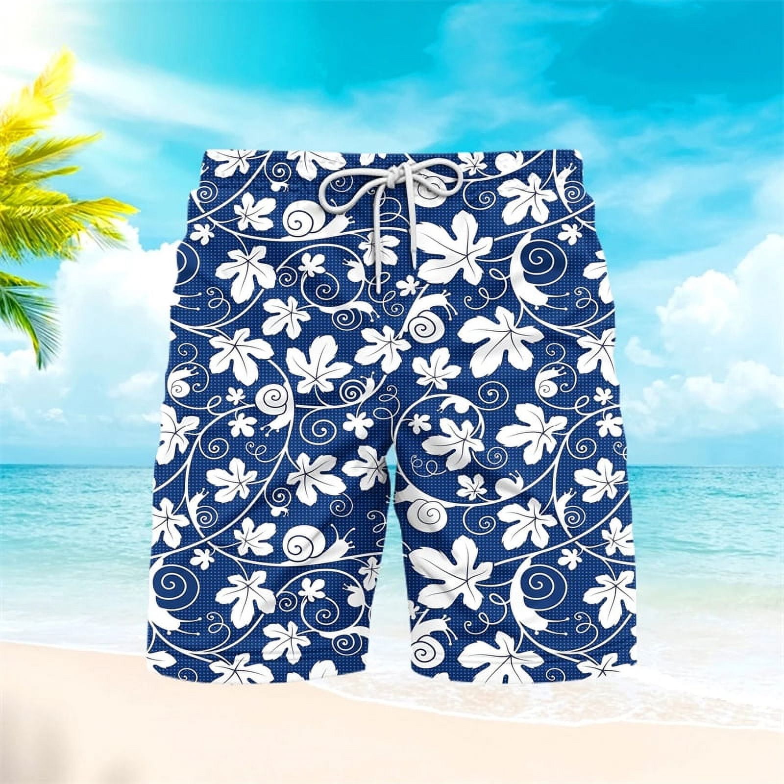 Summer Men's Siwmwear Coconut Tree 3D Beach Board Shorts Briefs For Man ...