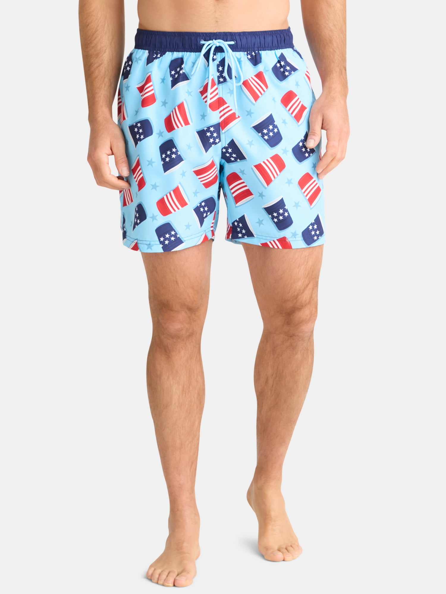 Way to Celebrate Men's Americana Swim Trunks Sizes S to 3XL with ...