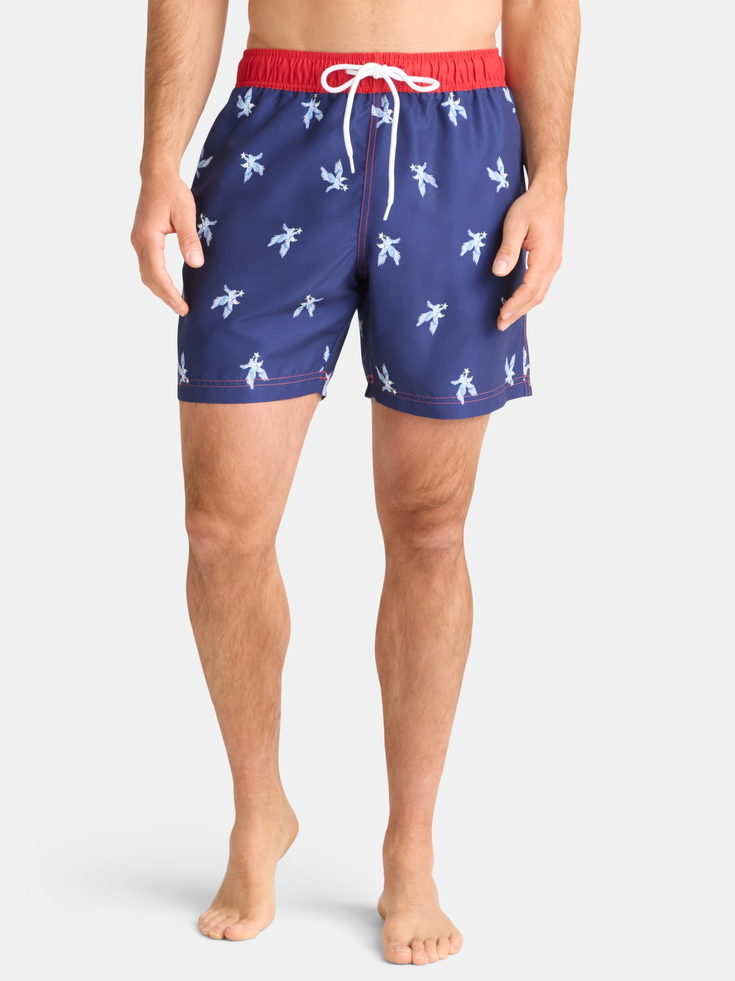 Way To Celebrate Men's Americana Swim Trunks Sizes S-3XL with Eagle ...
