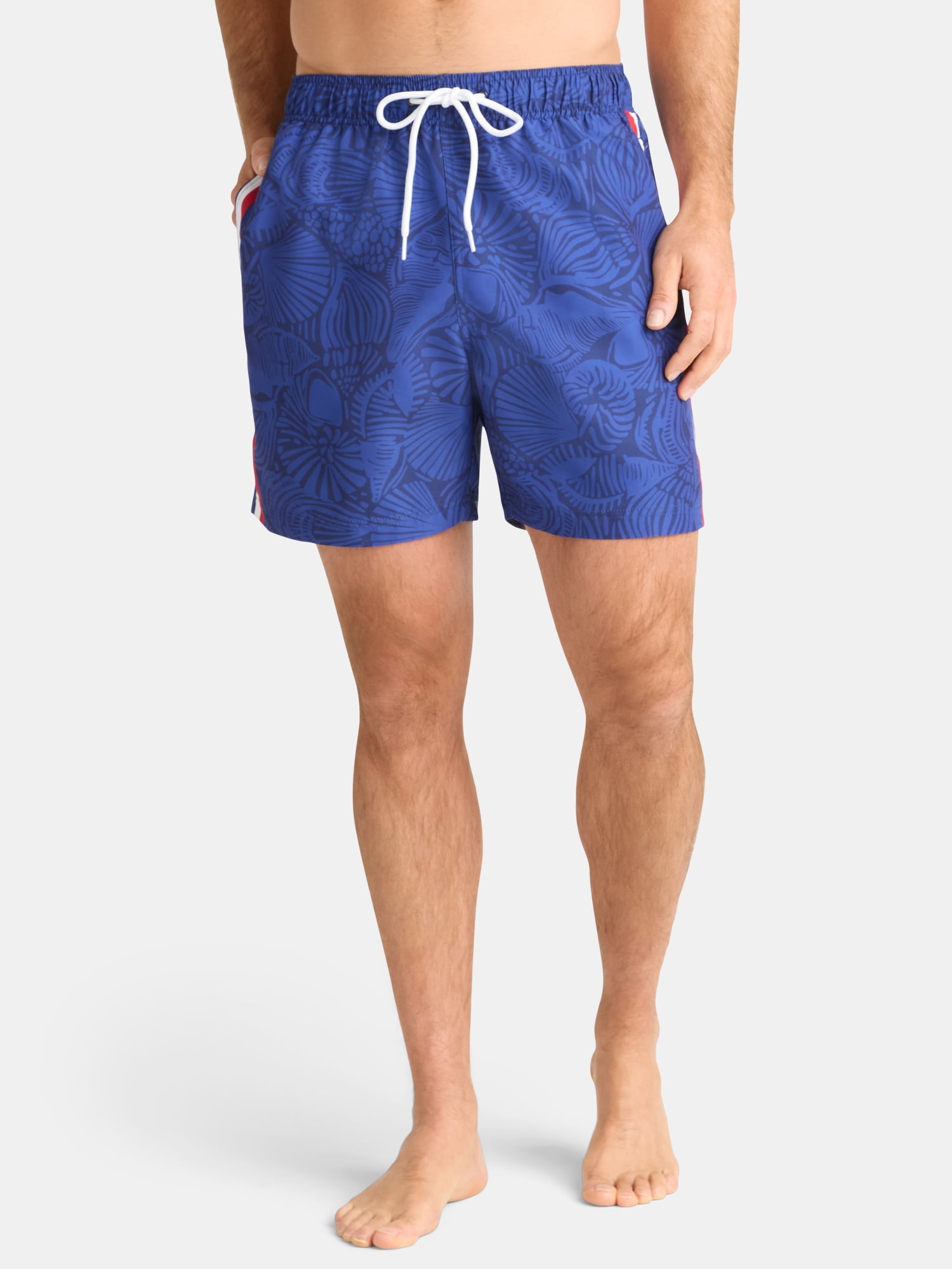Way To Celebrate Men's and Big Men's Seashell Graphic Swim Shorts Sizes ...