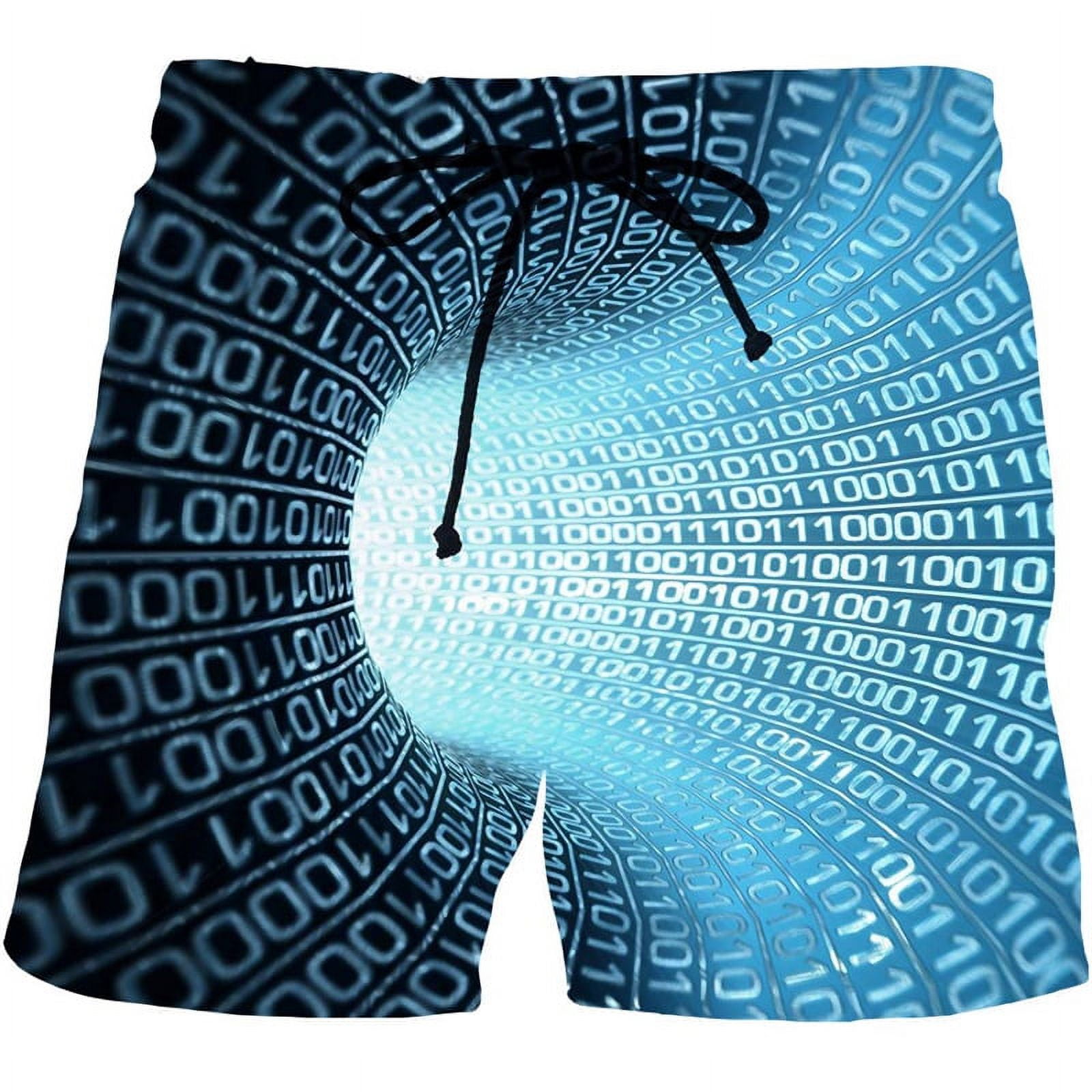 Summer Mens Shorts 3D Optical n Print Beach Short Pants Casual Male Gym ...