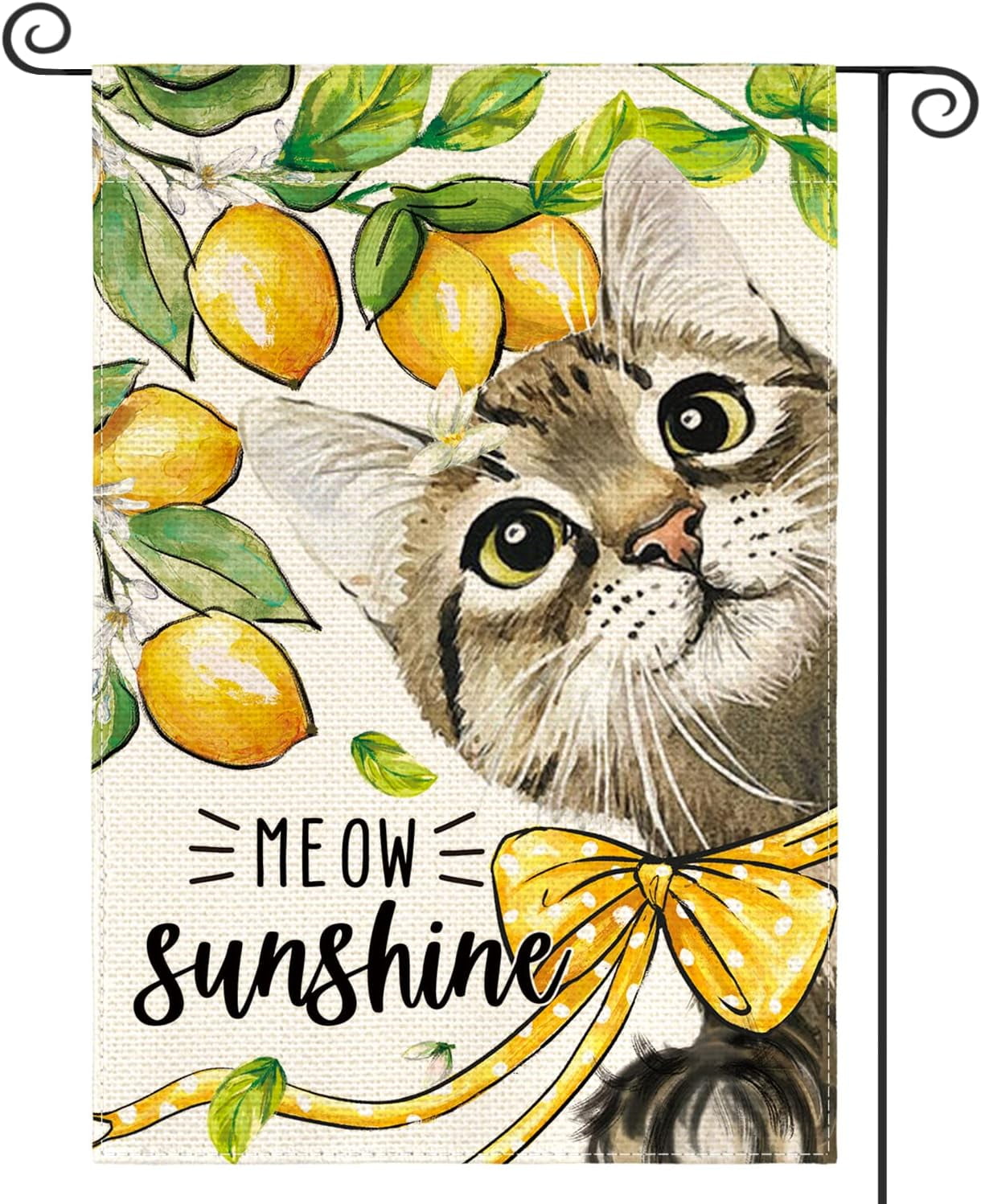 Summer Meow Lemonade Cat Garden Flag 12x18 Inch Double Sided Outside ...