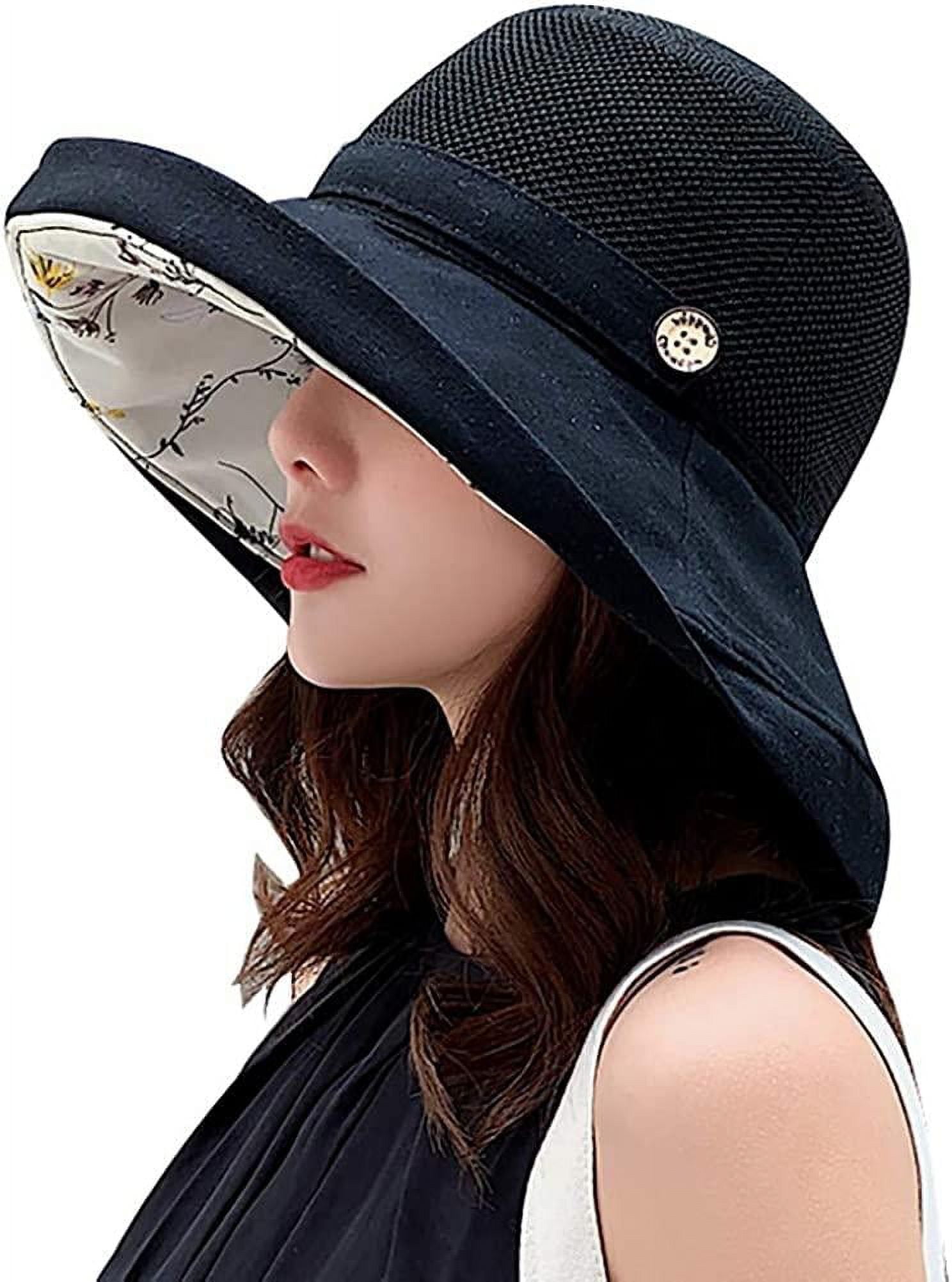 Summer Mesh Sun Hats for Women Lightweight Beach Hat Floral UPF50 ...
