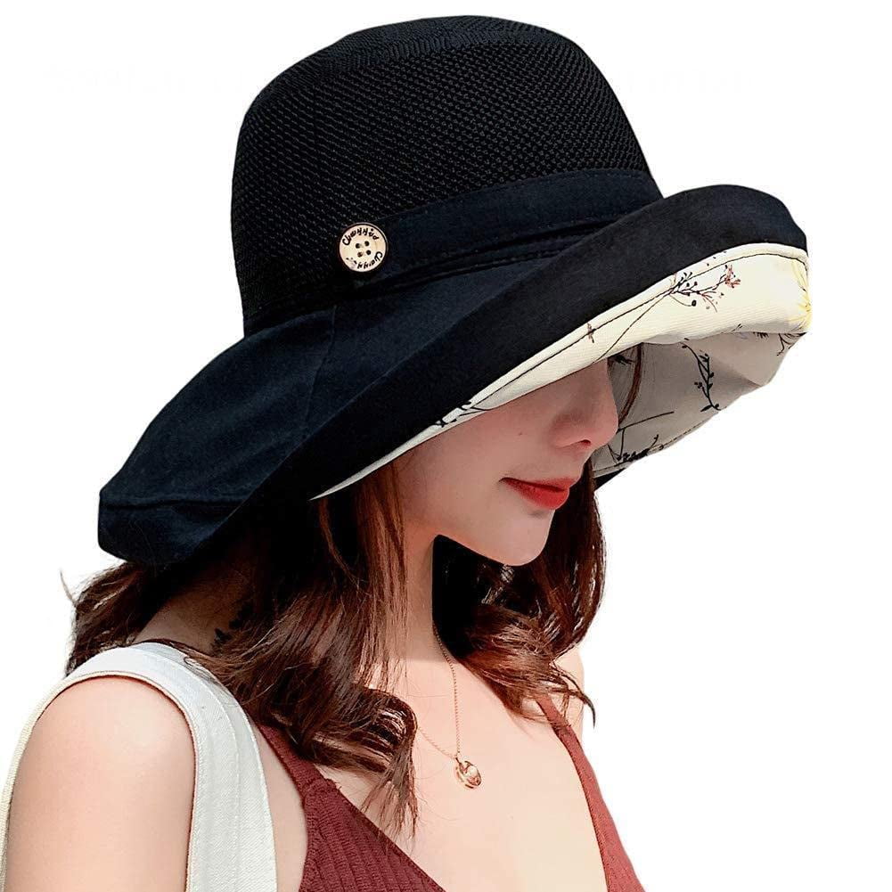 Summer Mesh Sun Hats for Women UV Protection Wide Brim Packable Beach ...