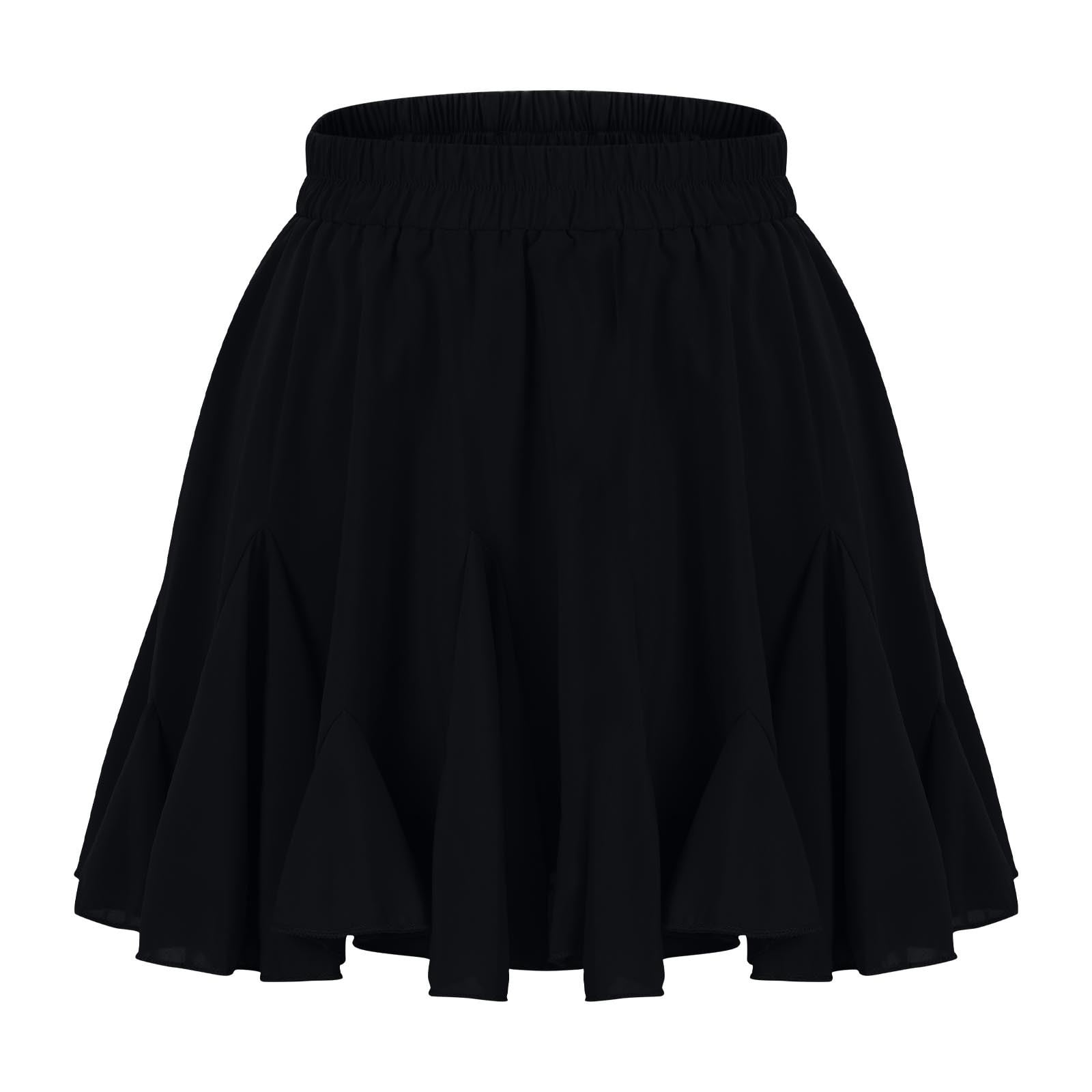 Summer Mini Skirt for Women 2025 Fashion Elastic Waist Pleated Ruffle ...