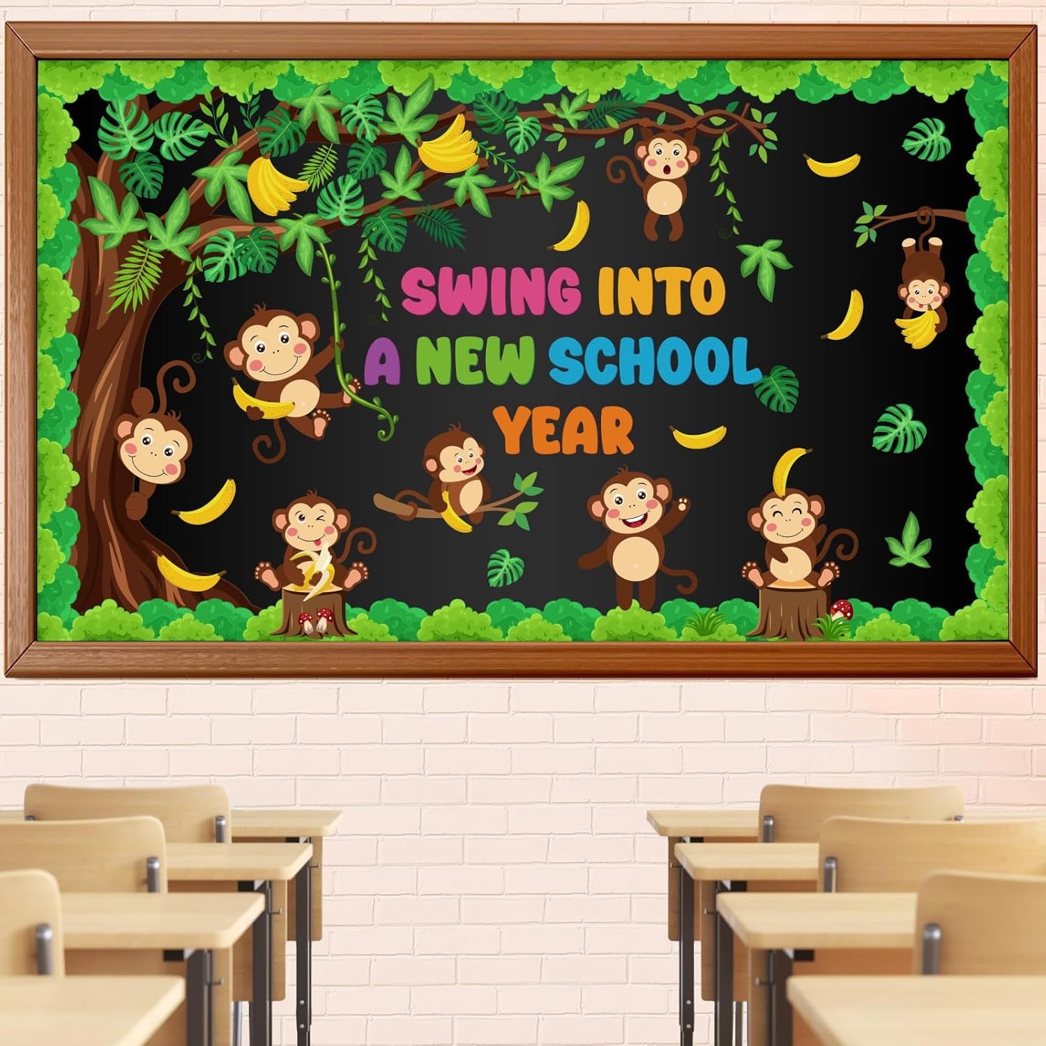 Summer Monkey Tree Bulletin Board Set Swing Into A New School Year ...