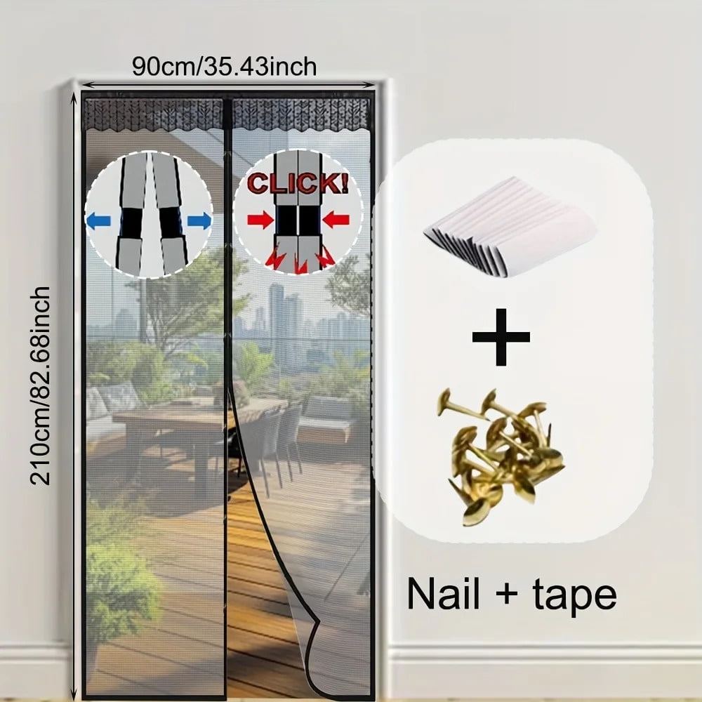 Summer Mosquito and Fly proof Door Curtain Magnetic Mesh Mesh Mesh Door ...