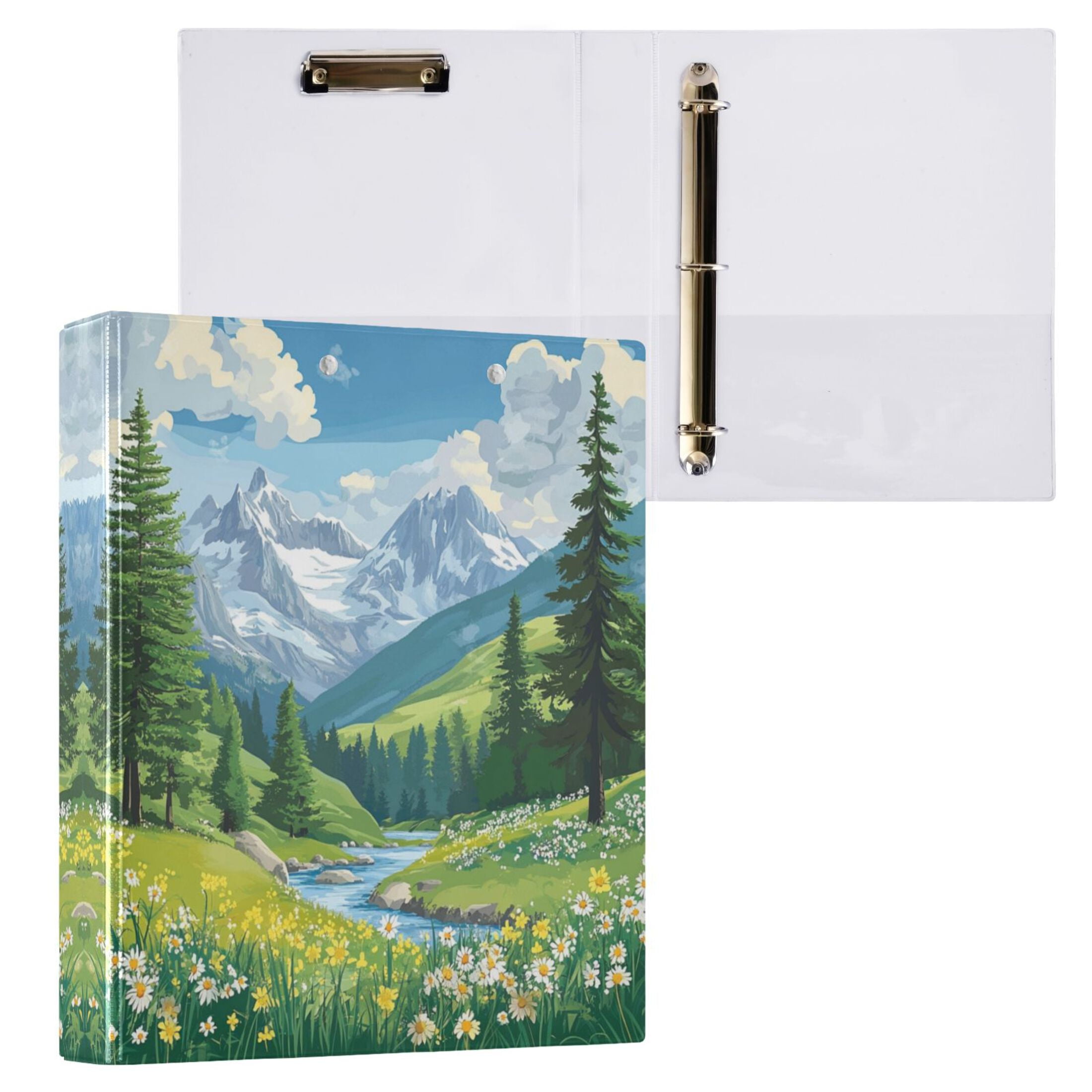 Summer Mountains 3 Ring Hardcover Binders 1.5in Round Rings for Letter ...