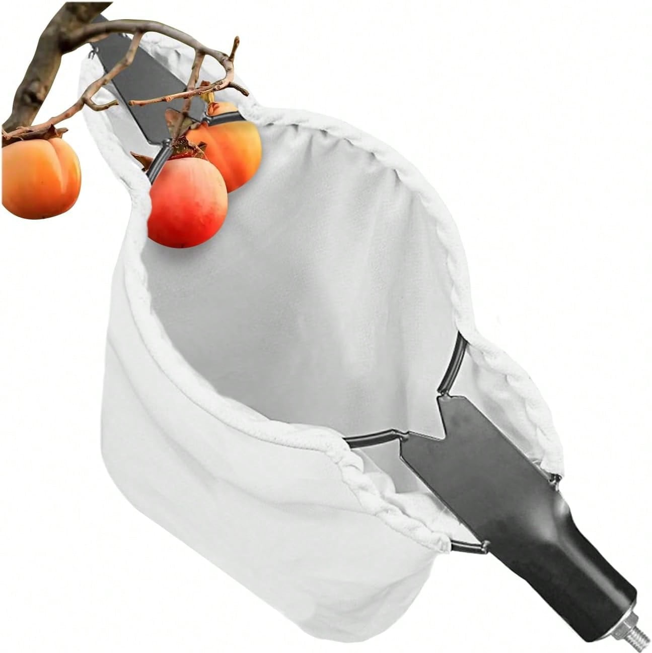 Summer Must-Have,2025 Best Fruit Picker Head Harvest Basket With Branch Hook Large Elastic Bag ...