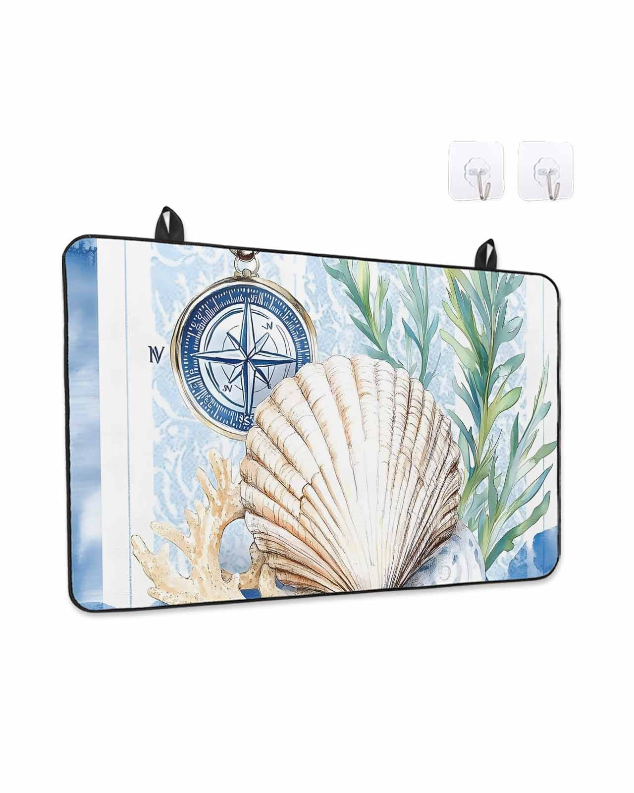 Summer Nautical Stove Top Covers for Electric Stove, Kitchen Glass ...