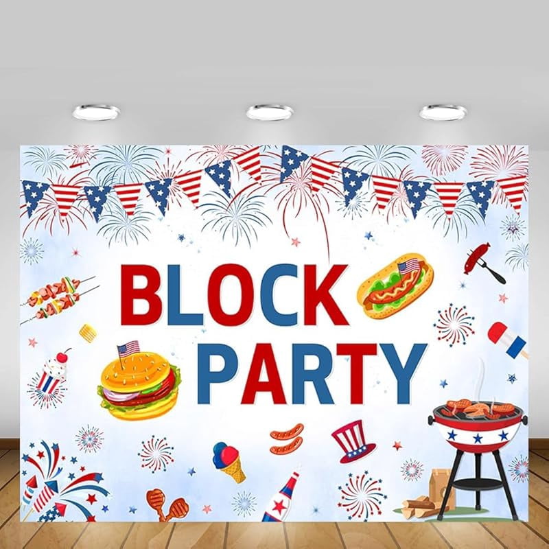 Summer Neighborhood Block Party Backdrop for Kids Neighbor Family Open ...