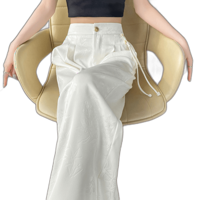 Summer New Chinese Satin Siper Siped Pants Thin Guo Style Suit Trousers