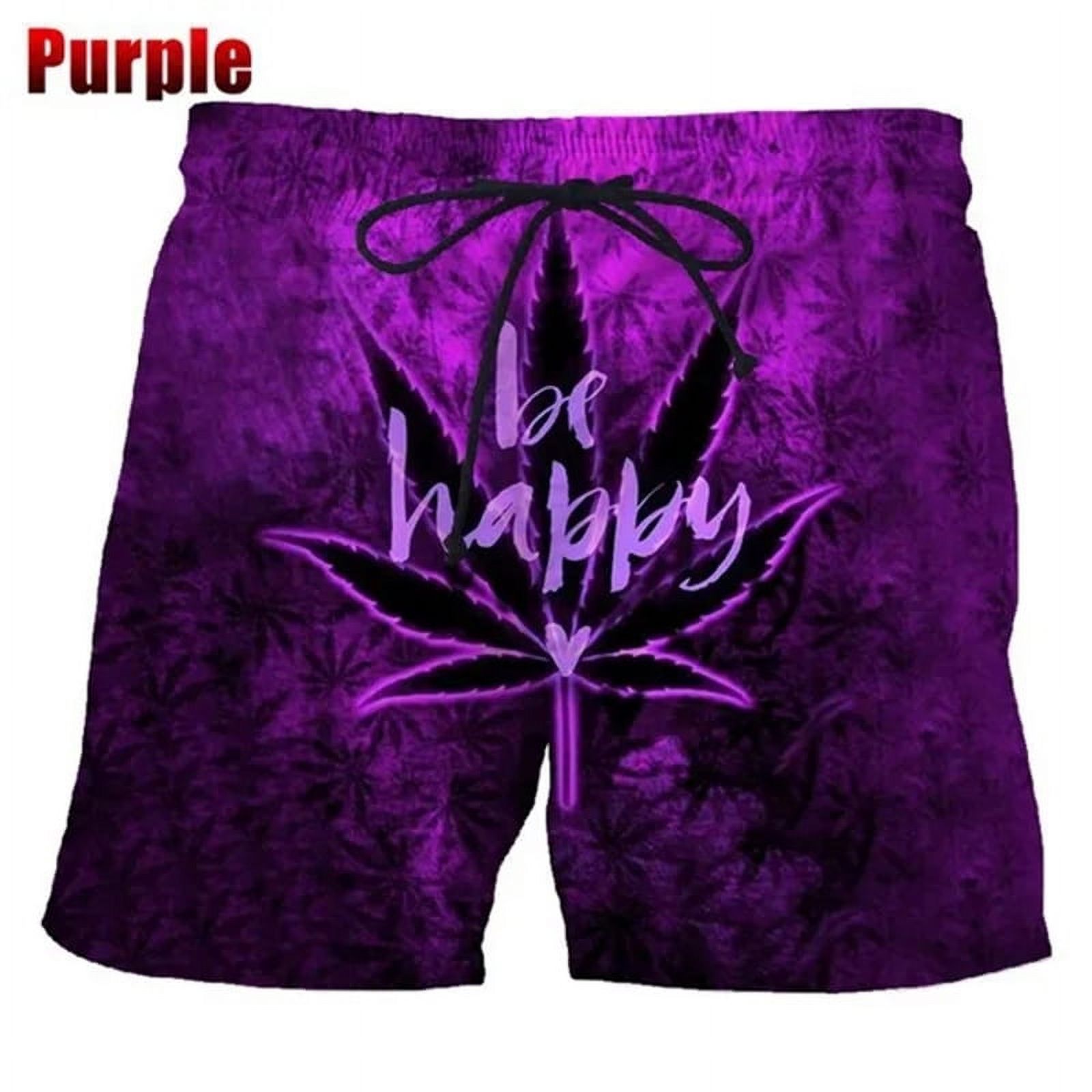 Summer New Cool 3d Weeds Green Leaves Print Shorts Men's Fashion Casual ...