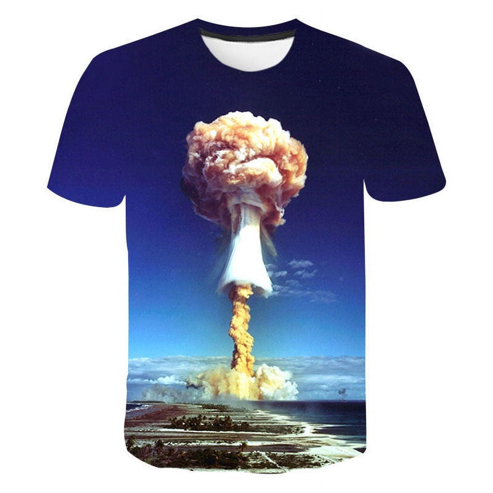 Summer New Cool Nuclear Explosion graphic t shirts Men Fashion Casual ...