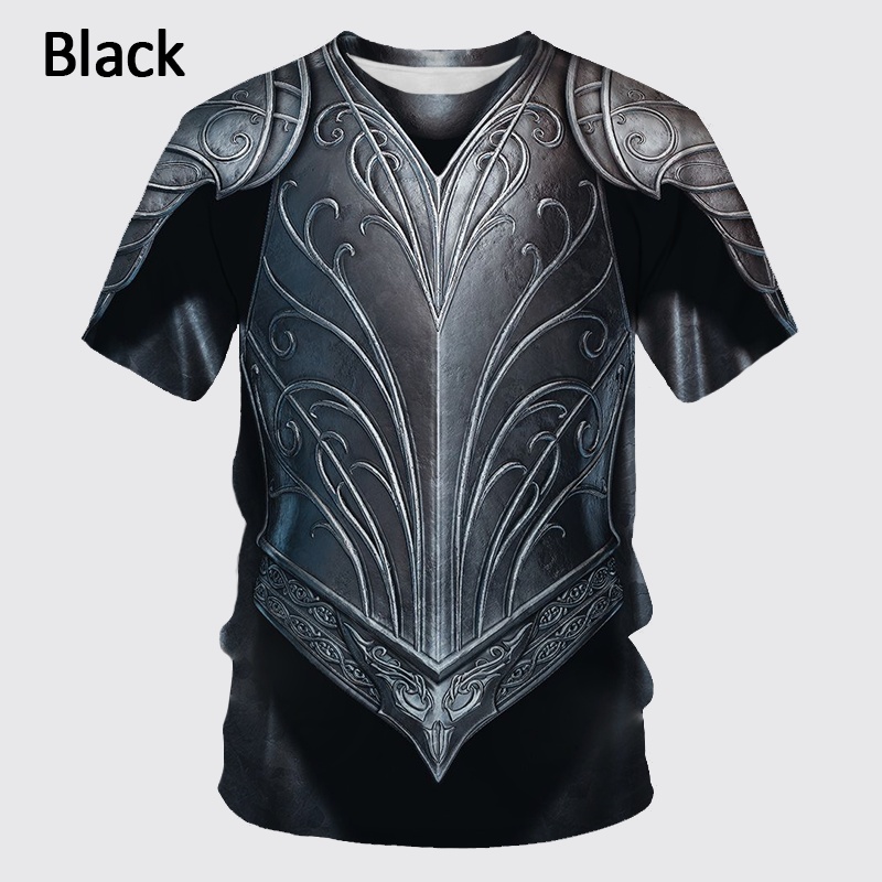 Summer New Men's Medieval Style Hero Armor 3D Printing T-shirt Men's ...