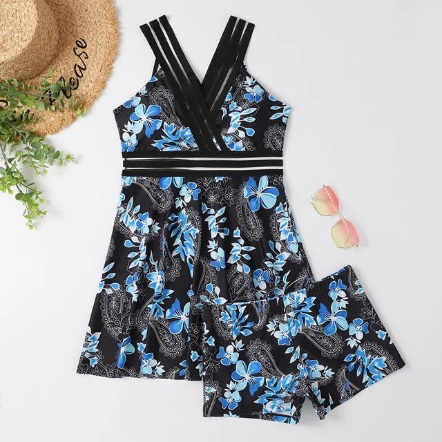 Summer New Tankini Boxers Skirt S 3xl Plus Size Two Piece Beachwear