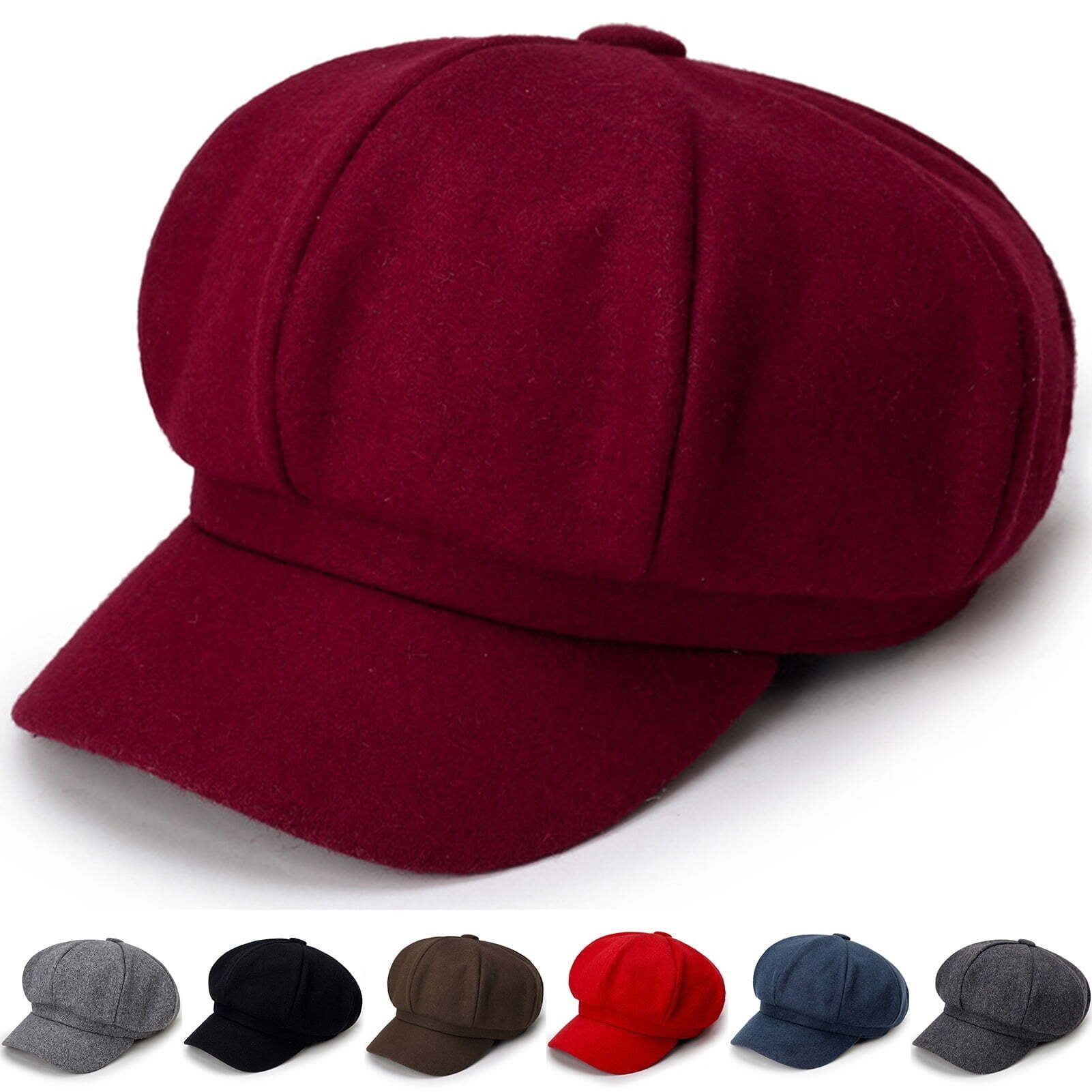 Summer Newsboy Cap Visor Beret Hats Soft 8 Panels Vintage Cabbie Hat ...