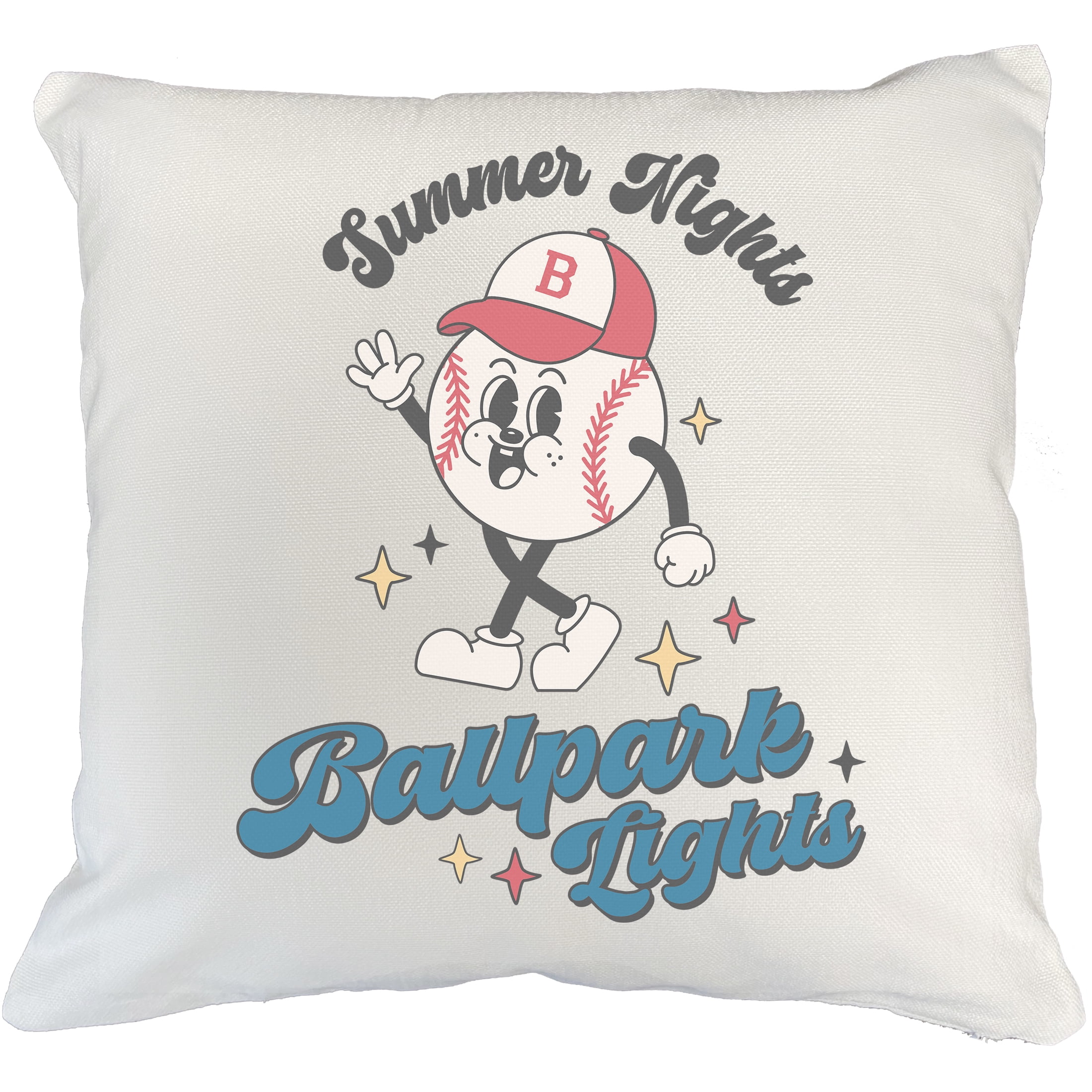 Summer Nights, Ballpark Lights, Retro Baseball Themed Merch Gift, White ...