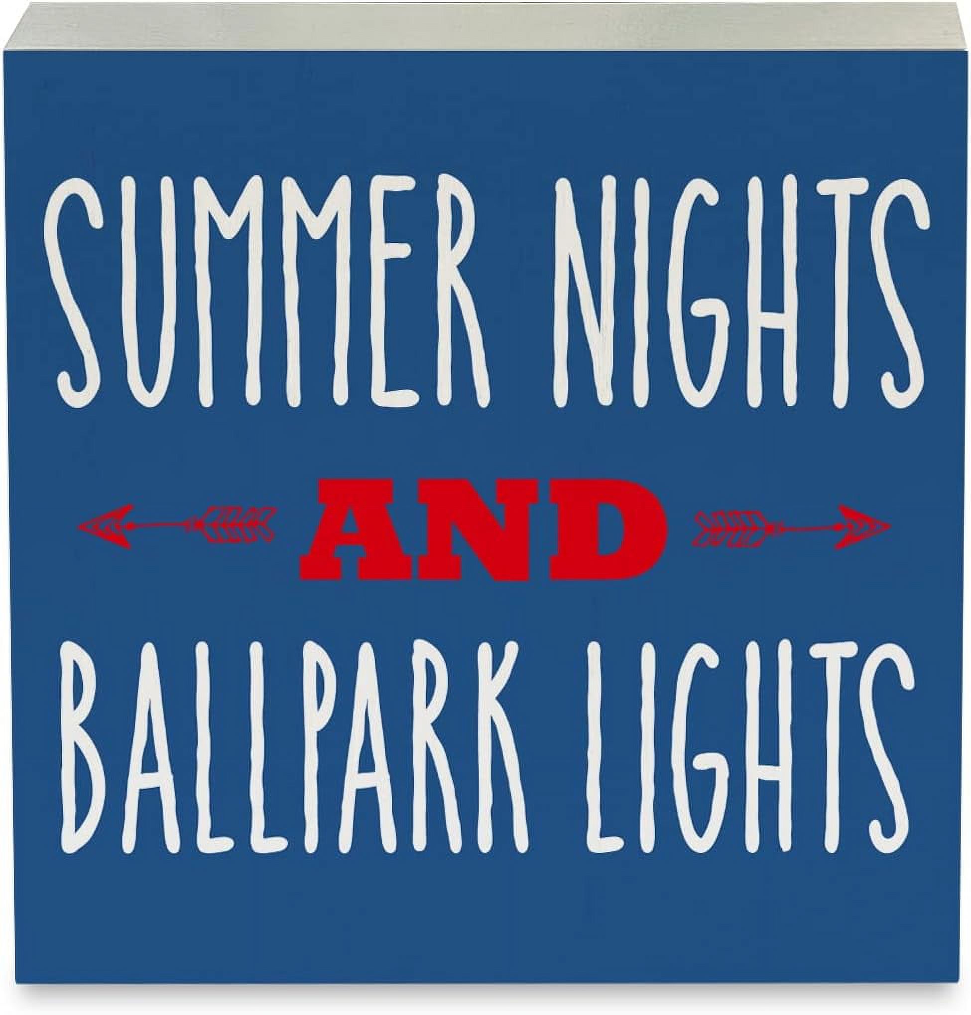 Summer Nights and Ballpark Lights Wood Box Sign Rustic Baseball Lovers ...