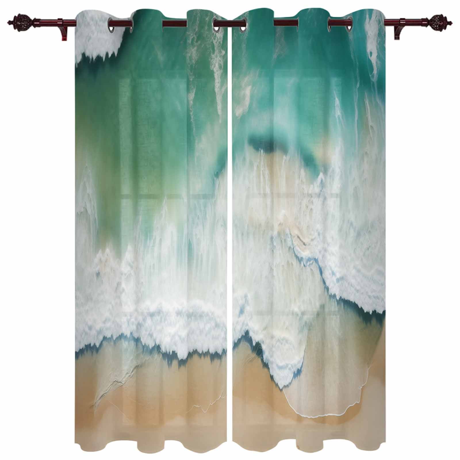 Summer Ocean Beach Window Curtains for Living Room Luxury Bedroom ...