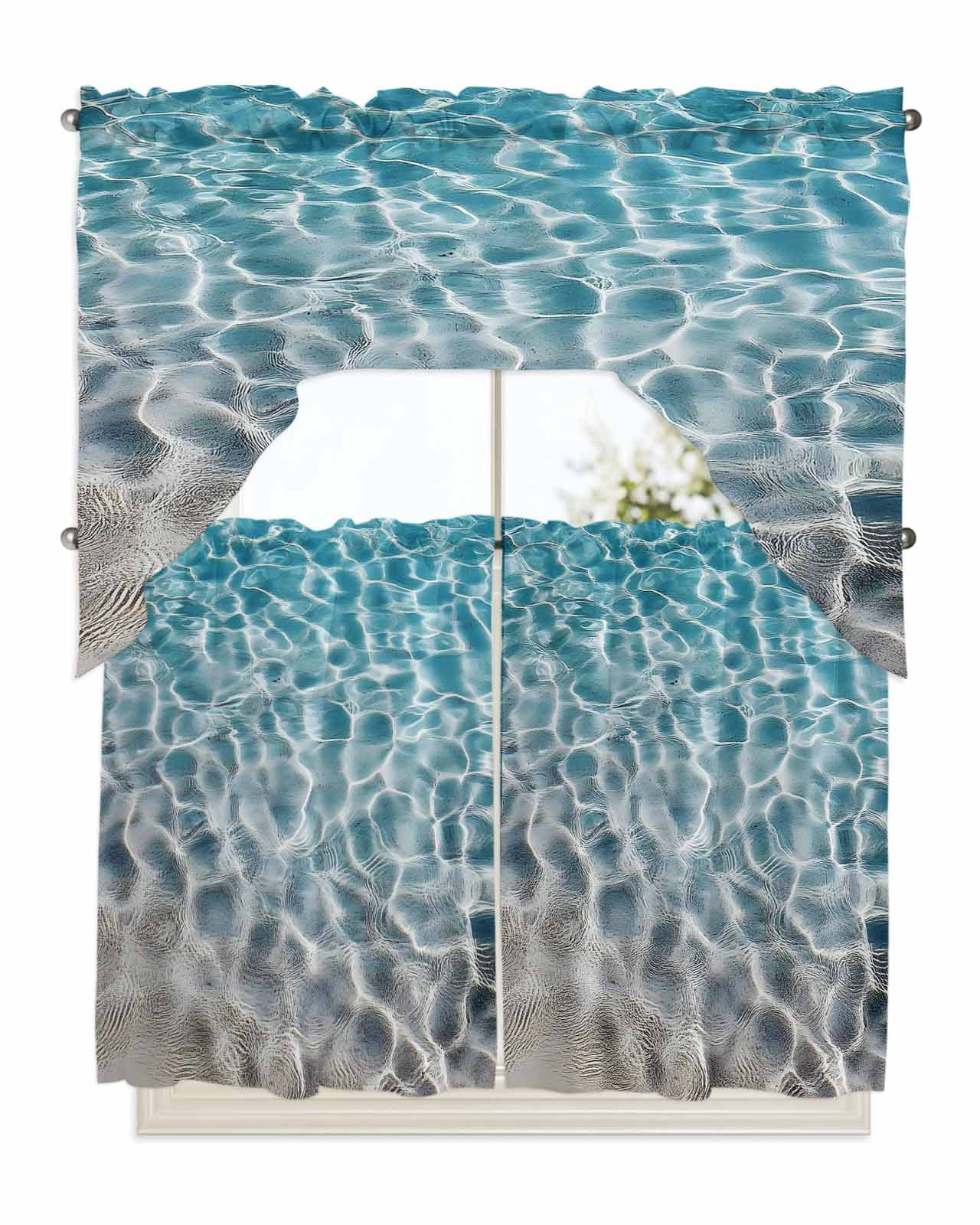 Summer Ocean Kitchen Curtains Swag Valance and Tier Curtains Set 36 ...