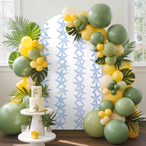 Summer Ocean Life Arch Backdrop Cover, 7.2FT, Watercolor Blue ...