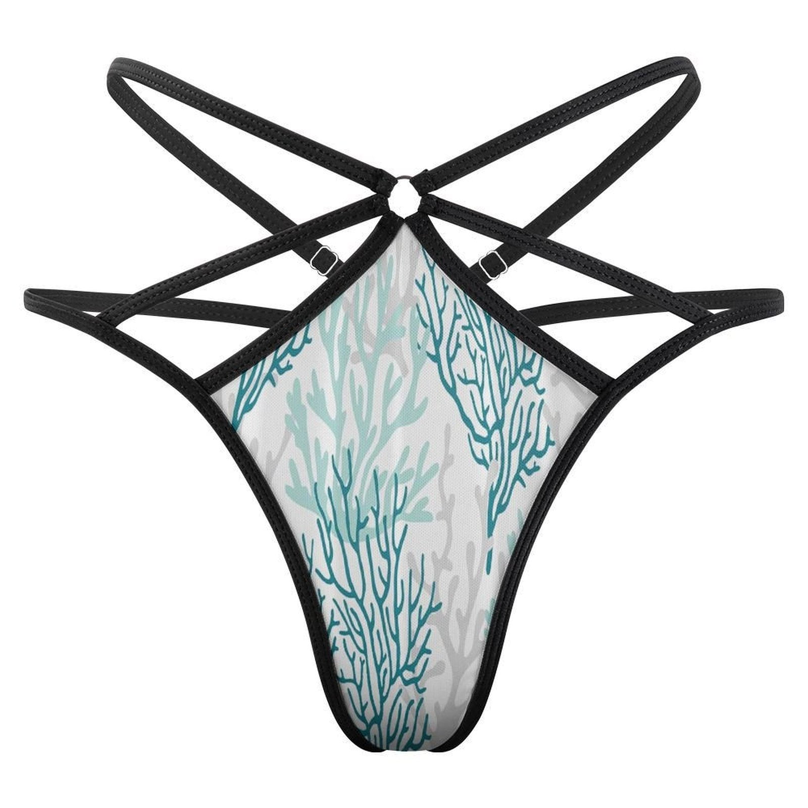 Summer Ocean Ombre Blue Coral Open Type Women's Panties Crotch Opening ...