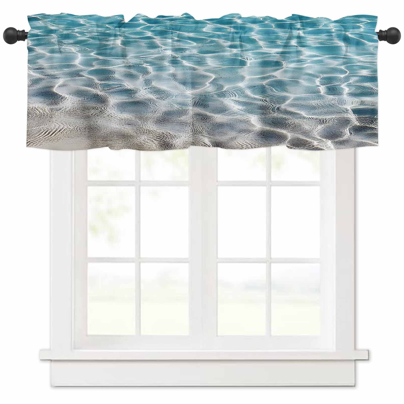 Summer Ocean Valances for Windows Farmhouse Kitchen Curtains Valances ...