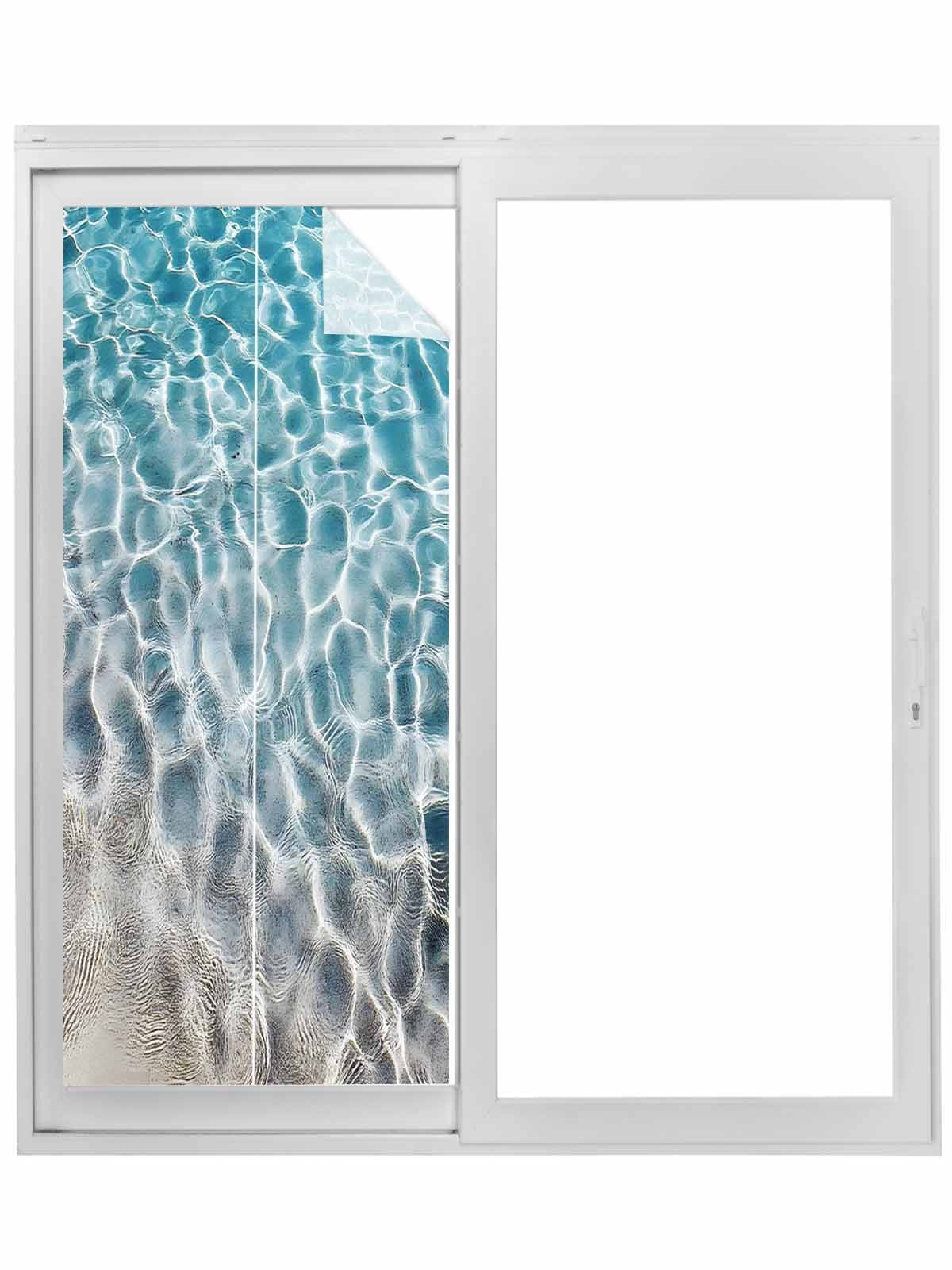 Summer Ocean Window Privacy Film Stained Glass Window Film Decorative ...