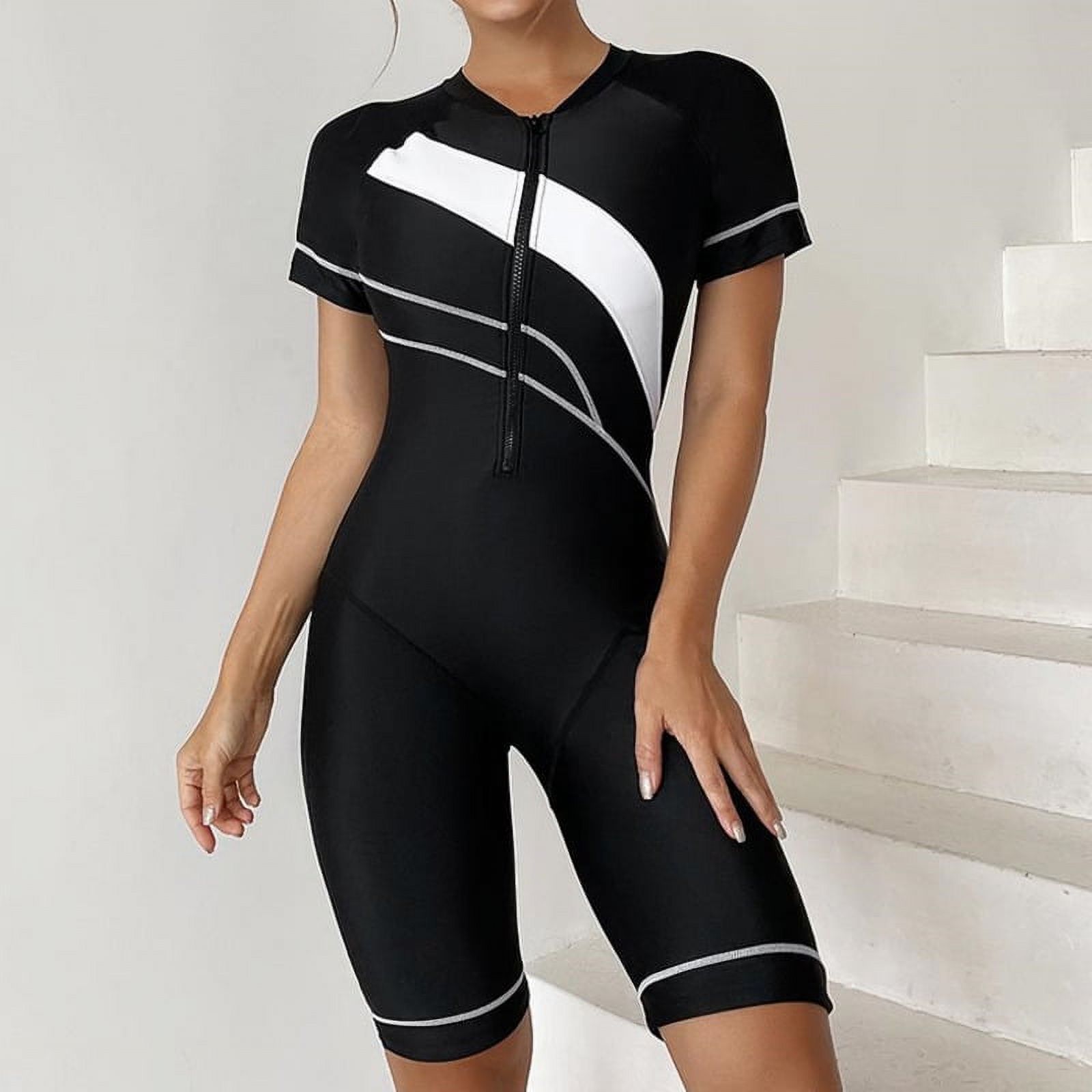 Summer One-Piece Swimsuit For Surfing Closed Plus Size Swimwear Sports ...