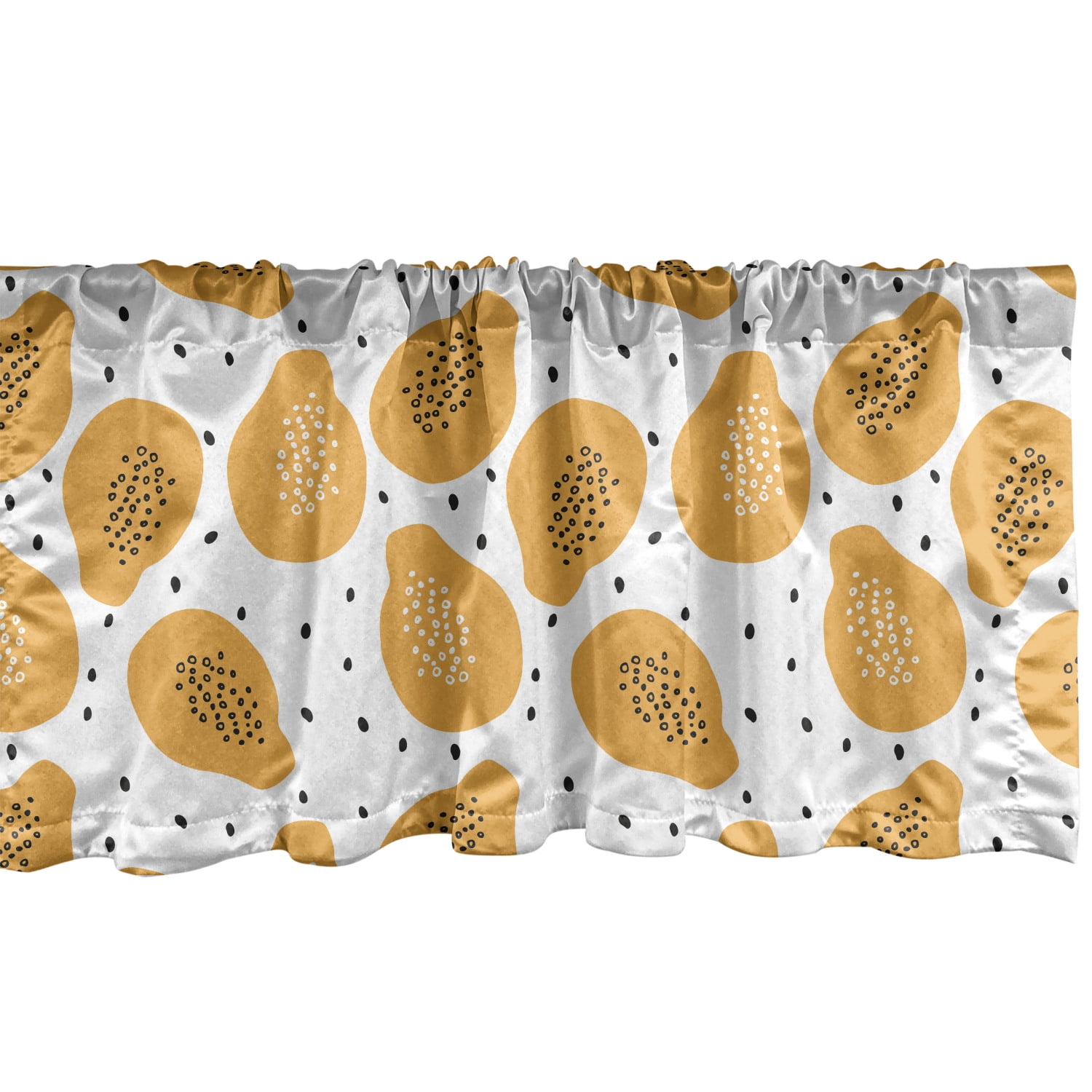Ambesonne Summer Orange Valance Pack of 2, Papaya and Art, 54"X12 ...