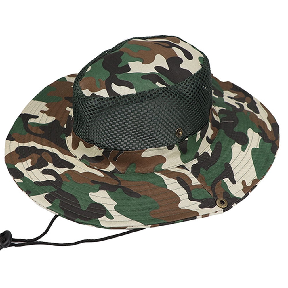 Summer Outdoor Boonie Hunting Fishing Safari Bucket Sun Hat with ...
