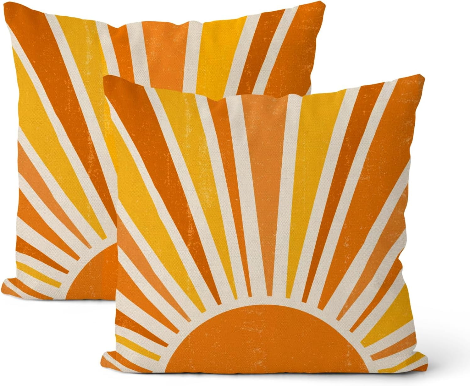 Summer Outdoor Pillow Covers 20x20 Inch 2 Pcs Mustard Yellow Orange ...