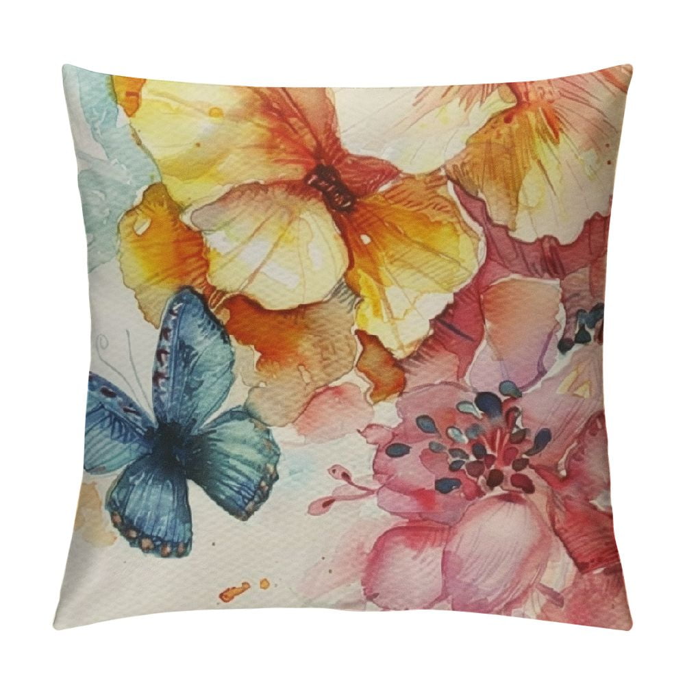 Summer Outdoor Pillow Covers Waterproof and Floral Outdoor Throw ...