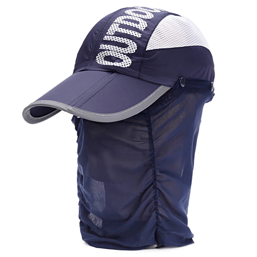 Summer Outdoor Travel Foldable Face Cover Sun Hat Unisex Anti-UV ...