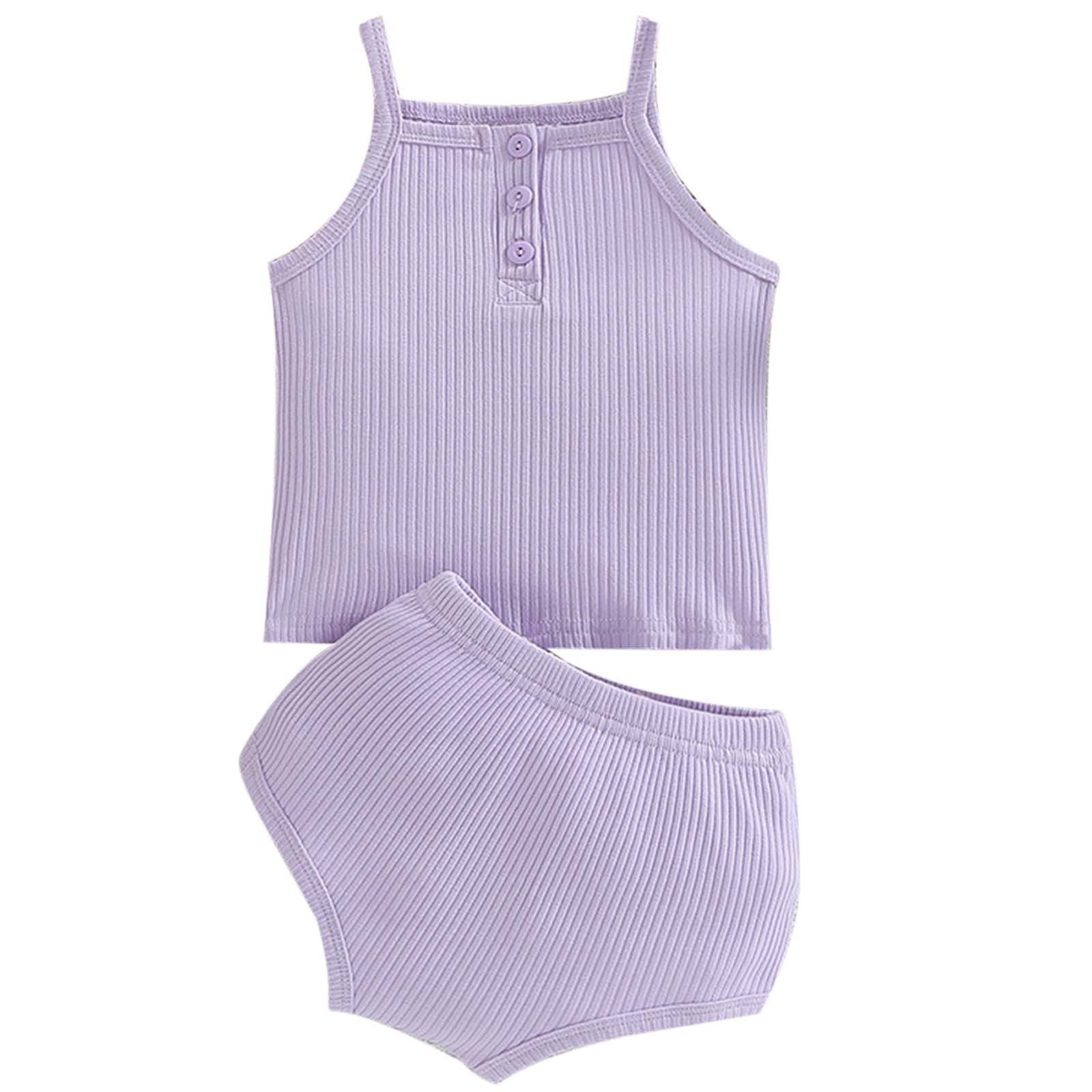 Tfken Summer Outfits For Girls Toddler Off Shoulder Sleeveless Solid ...